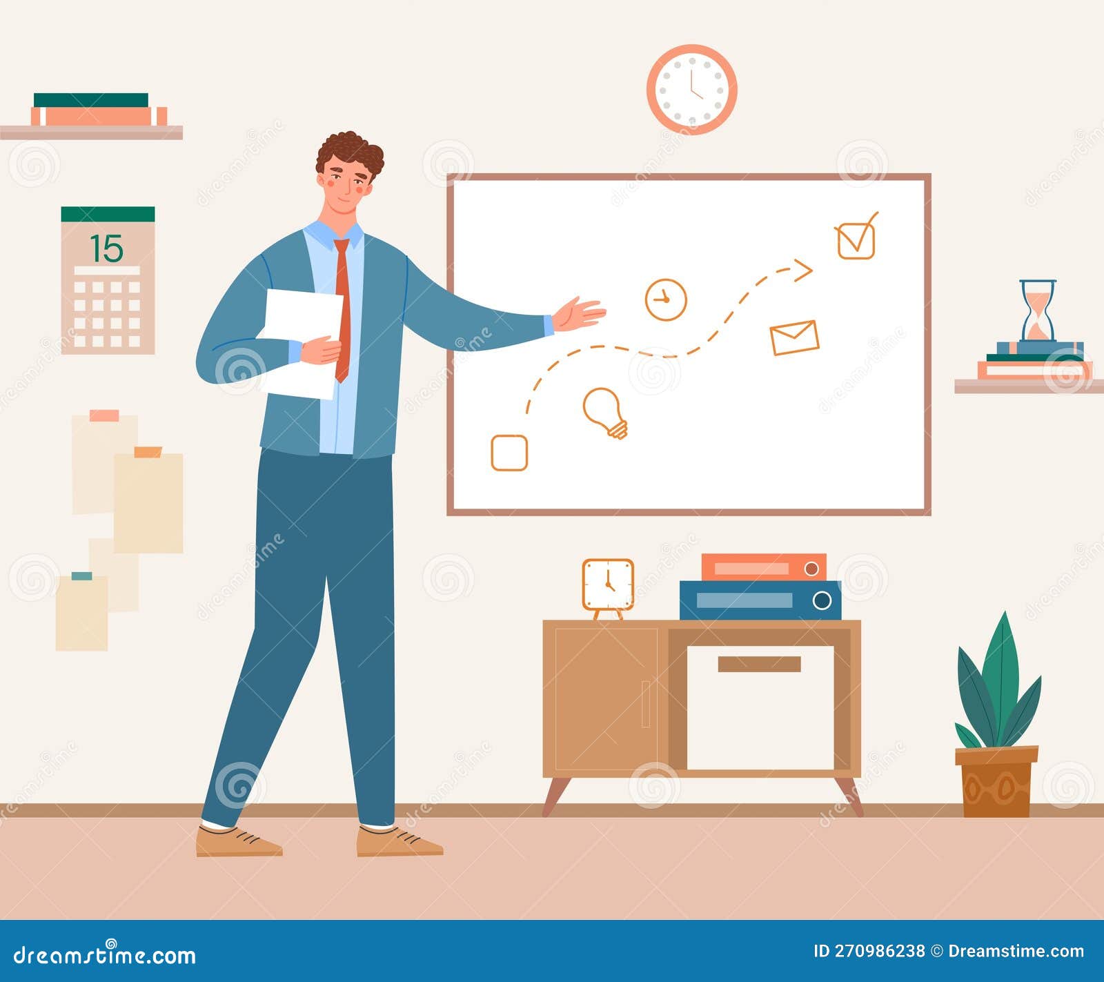 Time managment concept stock vector. Illustration of character - 270986238