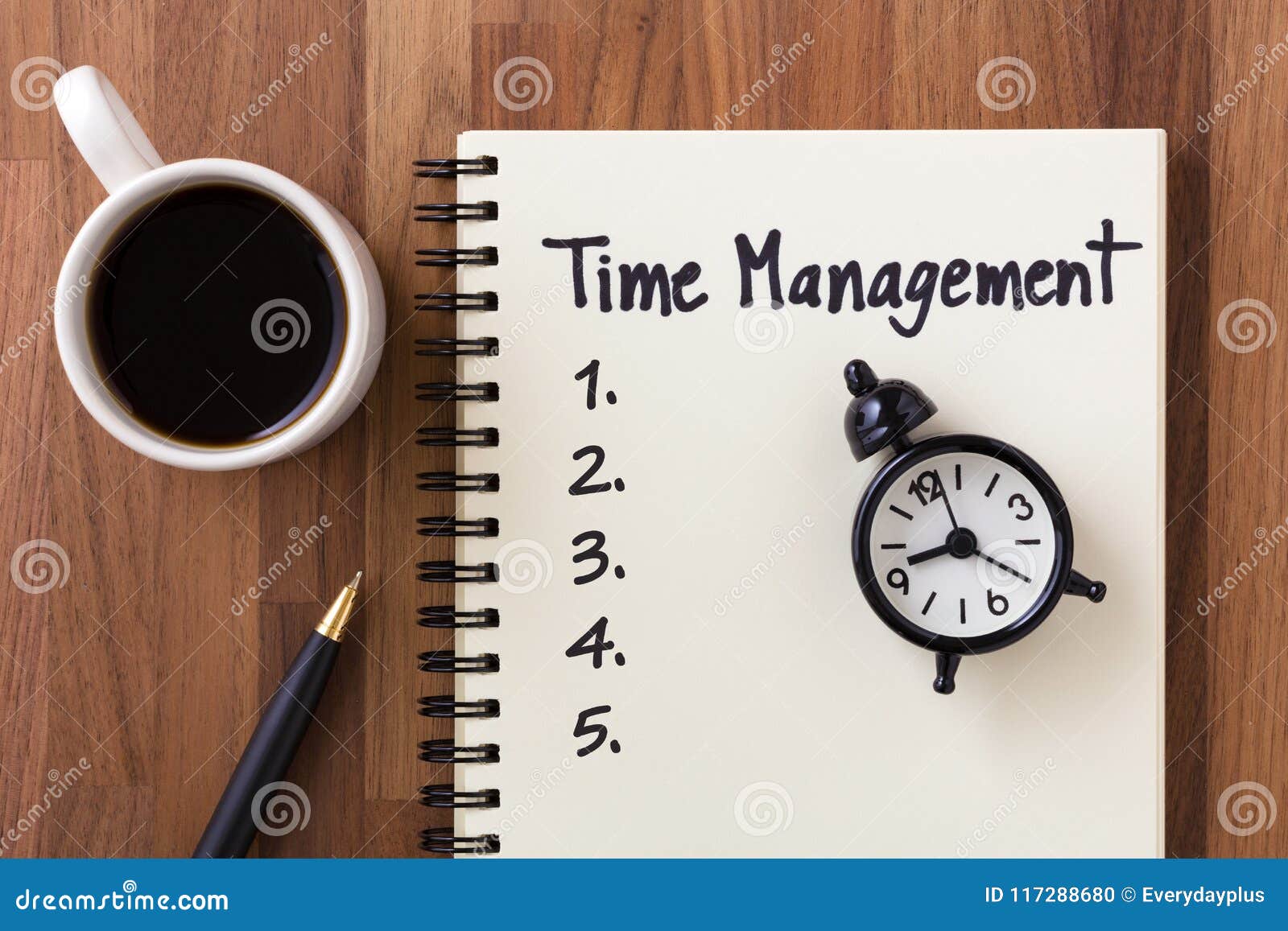 Time Management with List on Work Table Stock Photo - Image of notepad ...