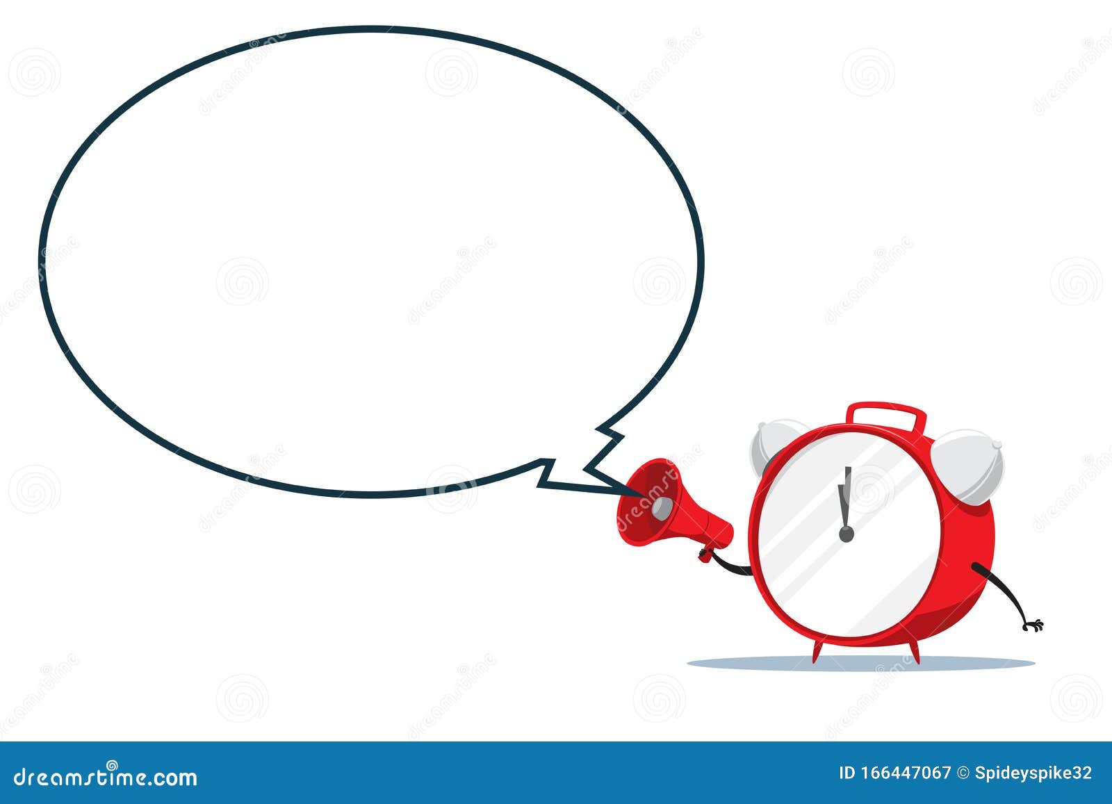 The Time Mascot with the Megaphone. Isolated Vector Illustration Stock ...