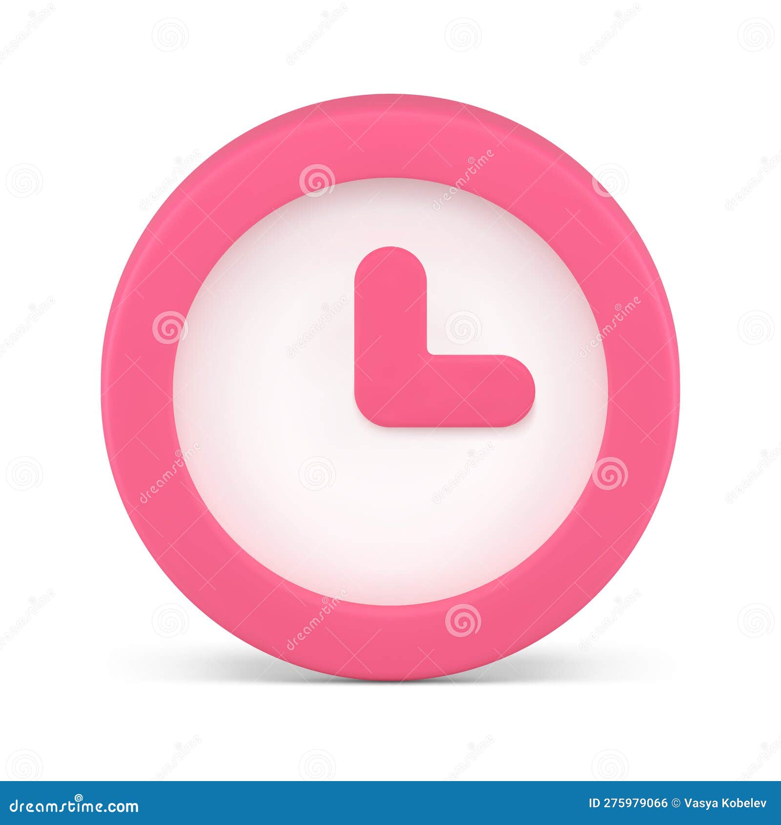 Time Measurement Pink Stopwatch Clock Reminder Button 3d Icon Realistic ...