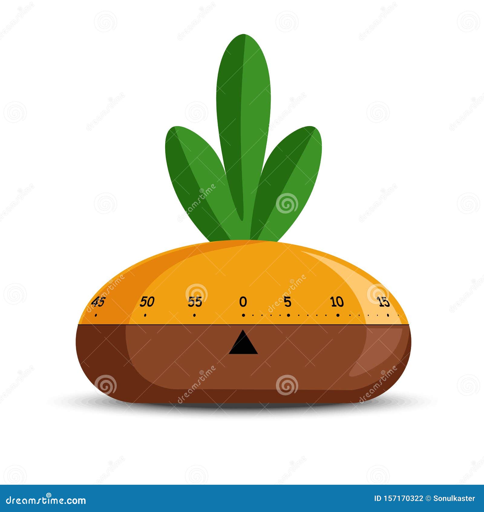 Timer or Time Measuring Tool, Turnip Vegetable Shape Isolated Object ...