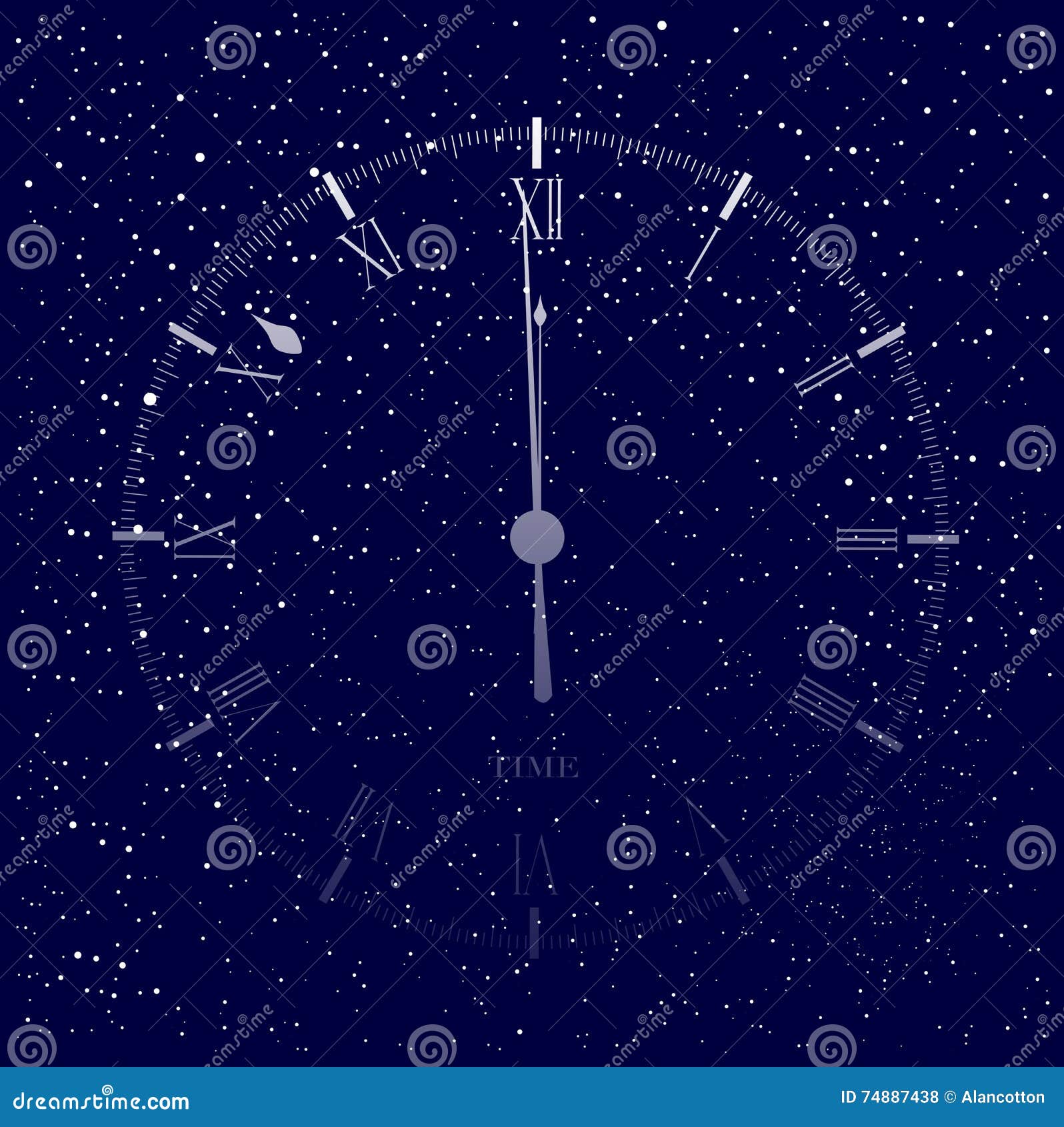 Time is almost Midnight stock vector. Illustration of graphic - 74887438