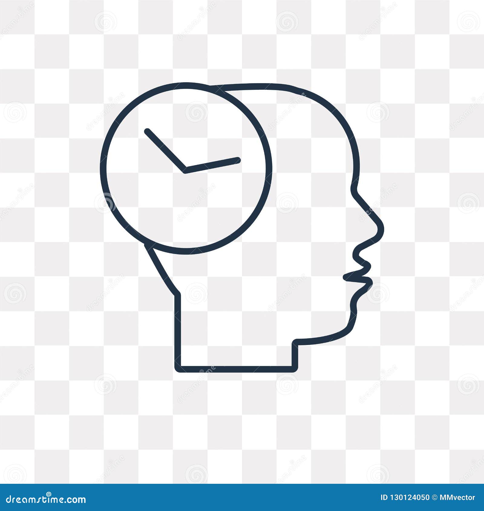 Time Mind Vector Icon Isolated On Transparent Background, Time M ...