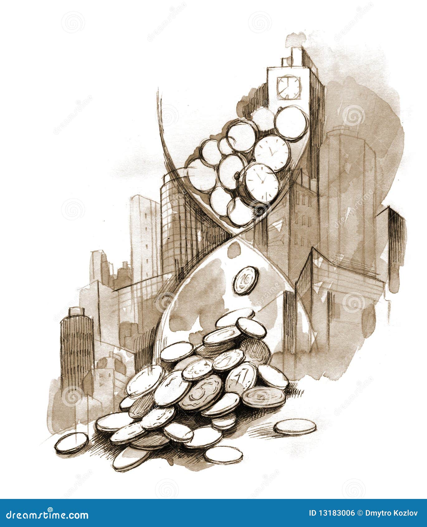 Time is money stock illustration. Illustration of finance - 13183006