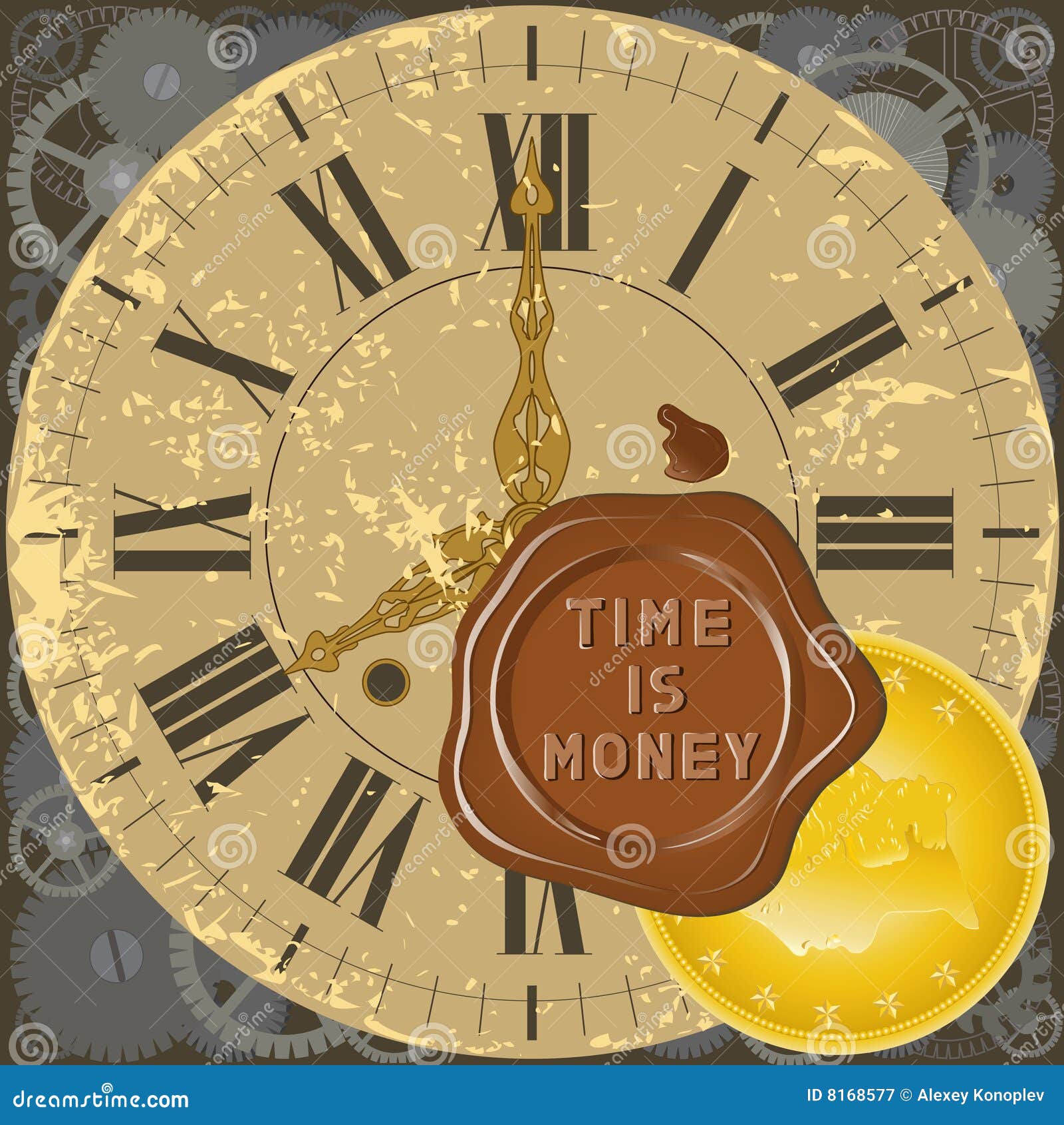 Time is money 2. stock vector. Illustration of pattern - 8168577
