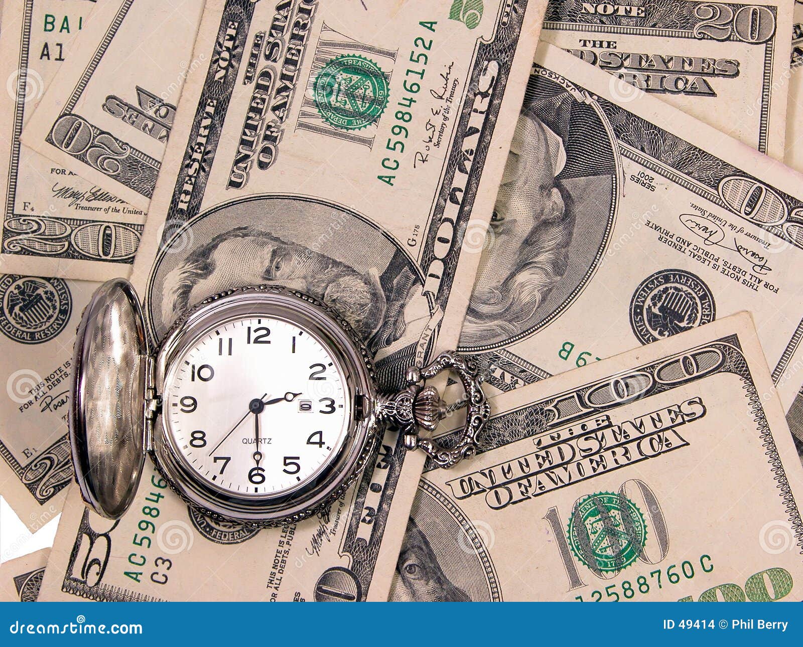 Time & money stock photo. Image of fifty, clock, twenty - 49414