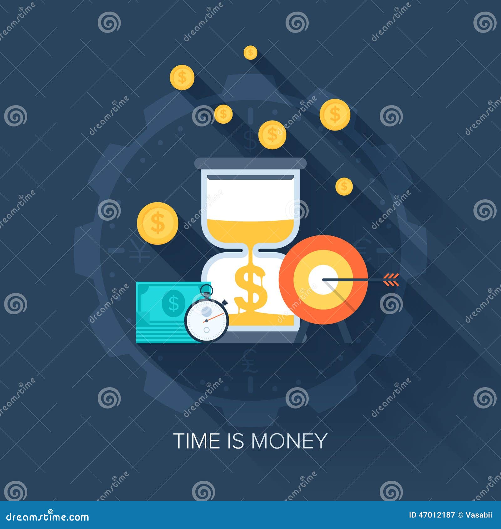 Time is money stock vector. Illustration of analytics - 47012187