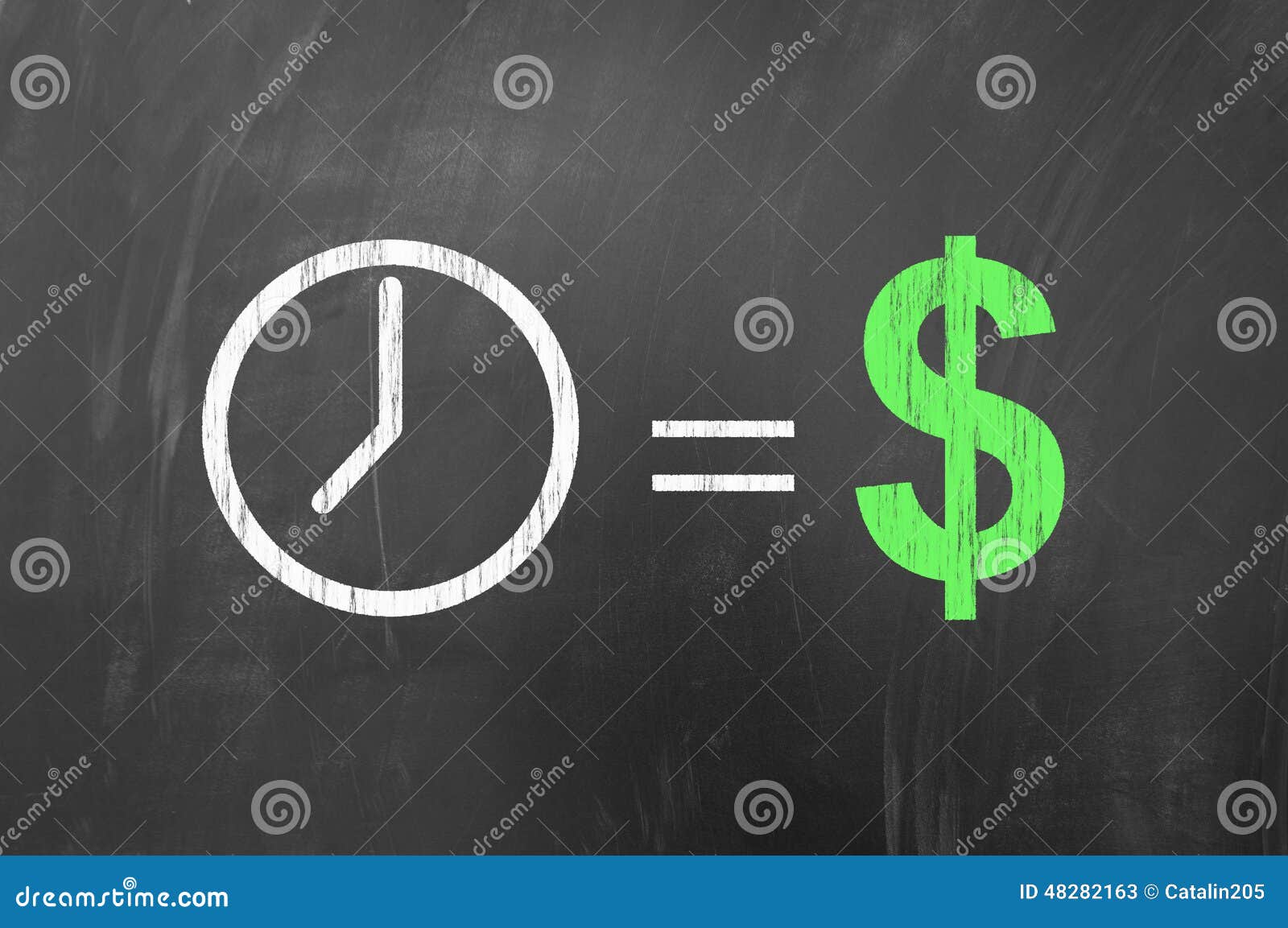 Time is Money, American Concept Stock Image - Image of chalk, sign ...