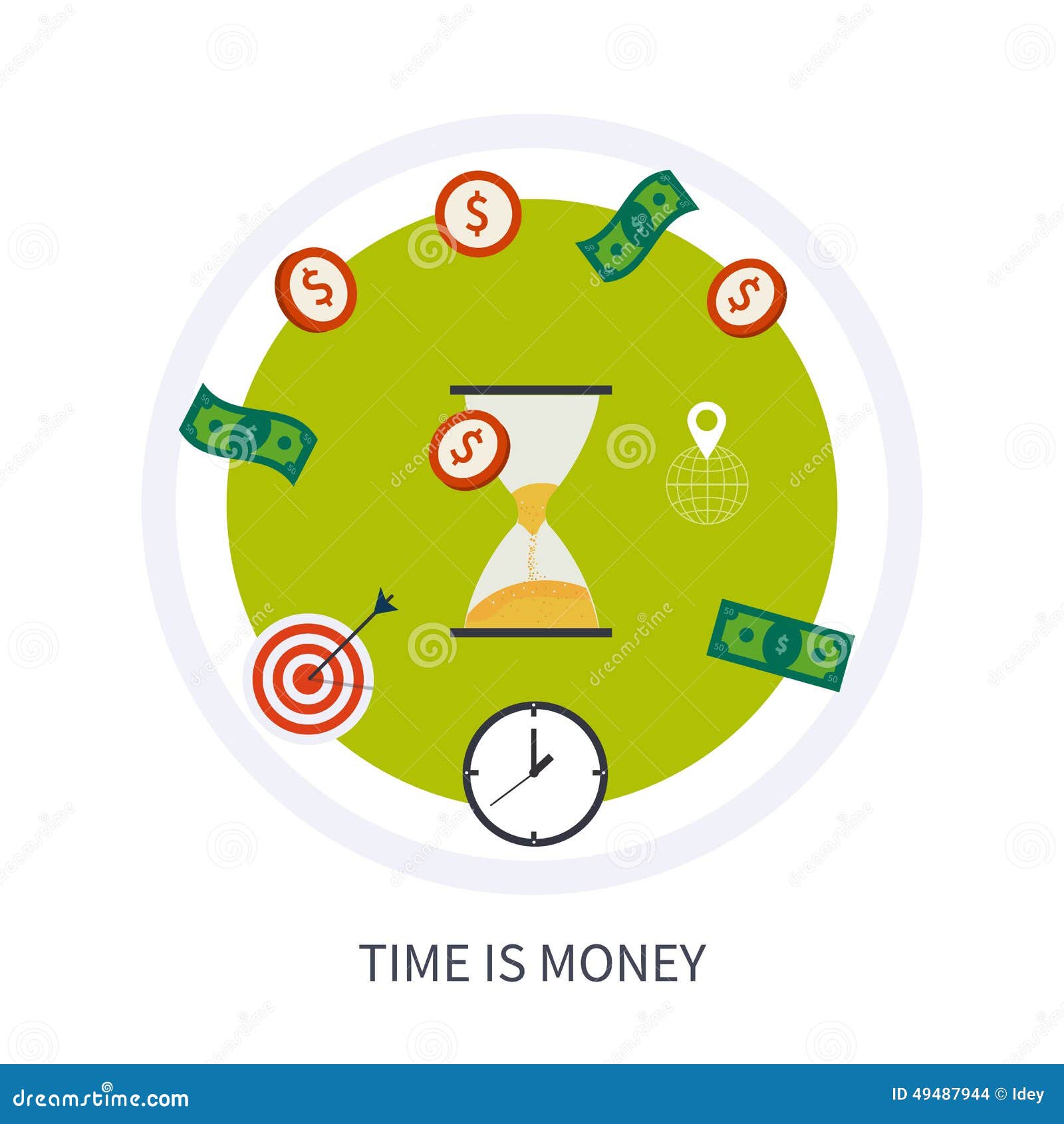 Time is Money Business Concept in Modern Flat Stock Vector ...