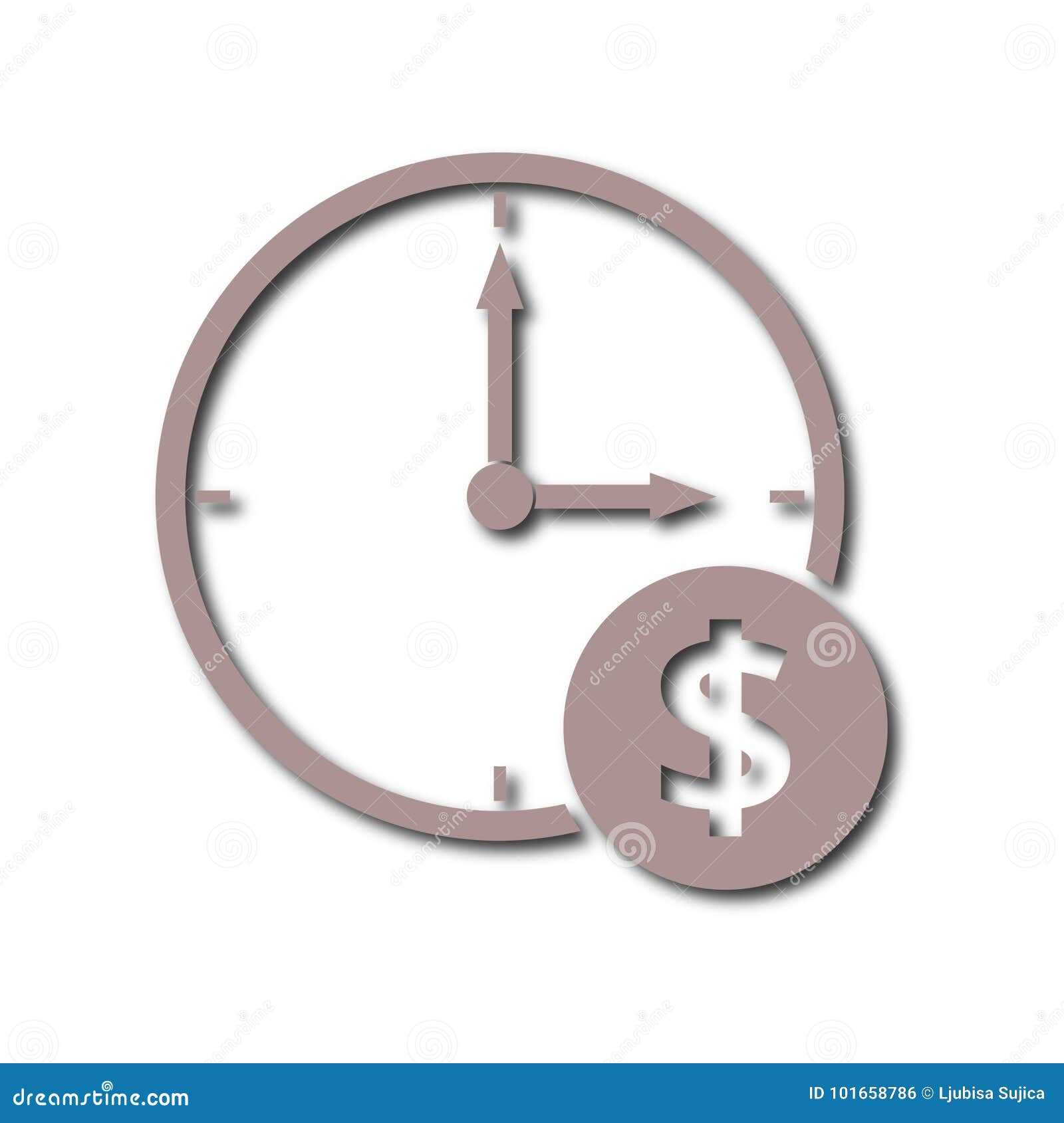 Time is Money, Clock Money Concept Icon Stock Illustration ...
