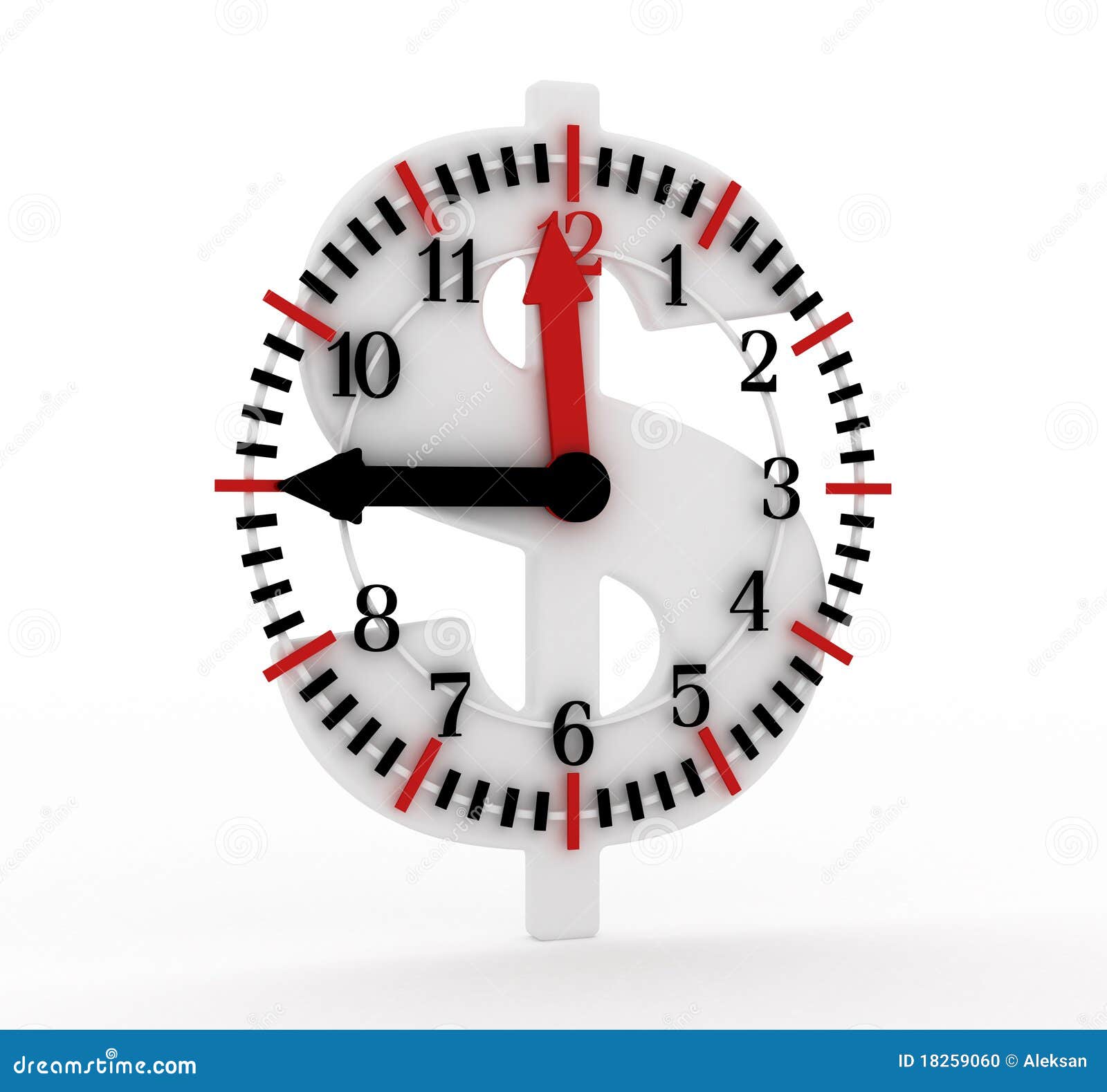Time Is Money. Clock Placed On Dollar Sign. Stock Photo - Image: 18259060
