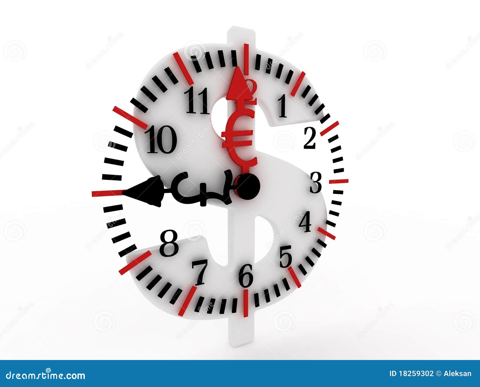 Time is Money. Clock Placed on Dollar Sign. Stock Illustration ...