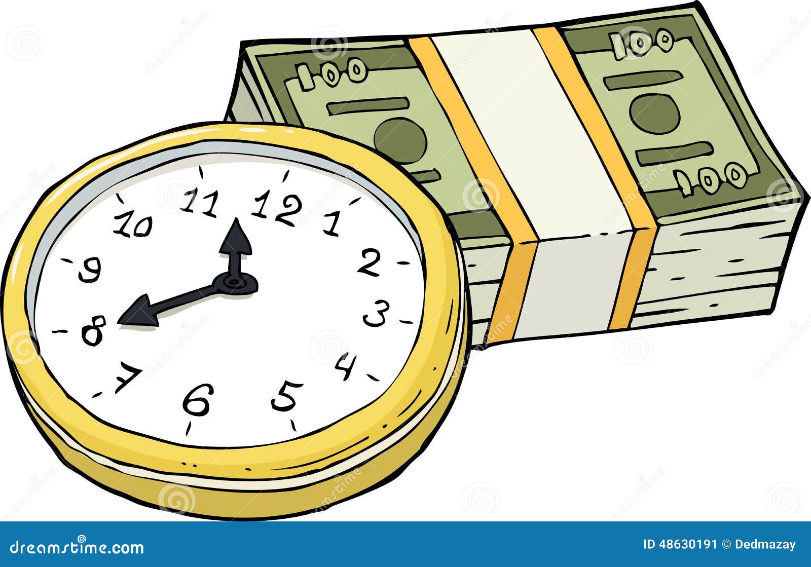 Time and money stock vector. Illustration of finances - 48630191