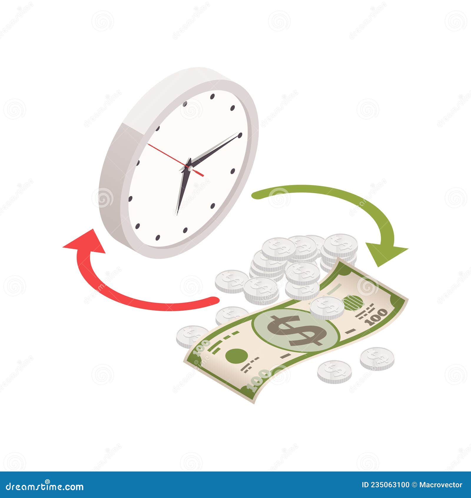 Time for Money Composition stock vector. Illustration of plan - 235063100