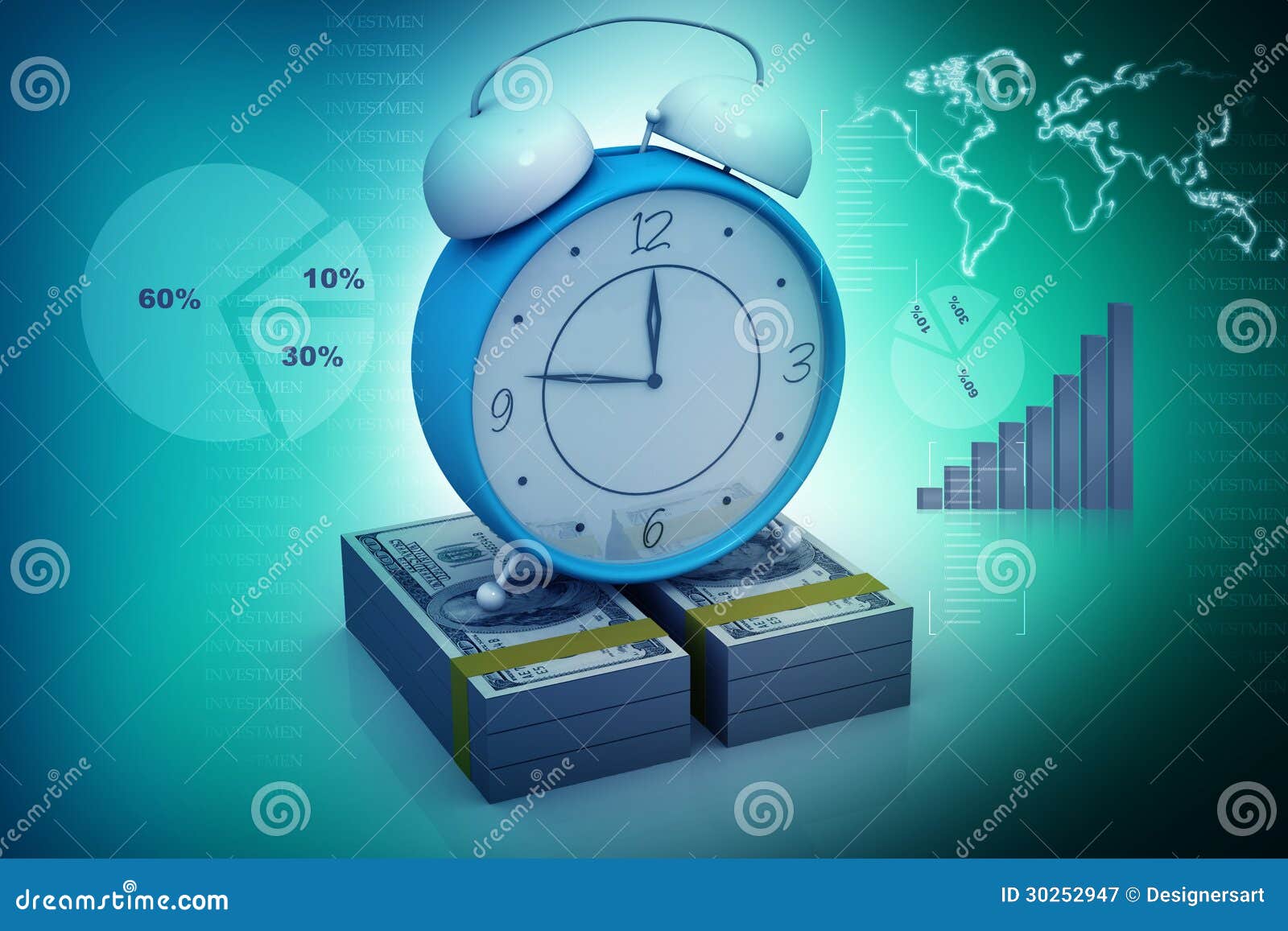 Time is money concept stock illustration. Illustration of objects ...