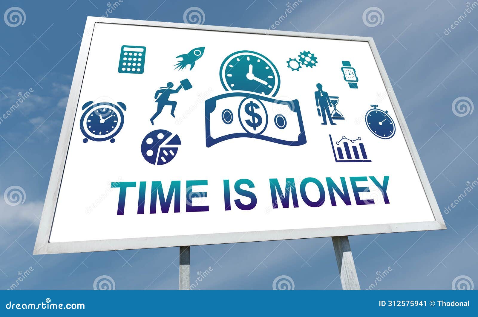 Time is Money Concept on a Billboard Stock Image - Image of economic ...