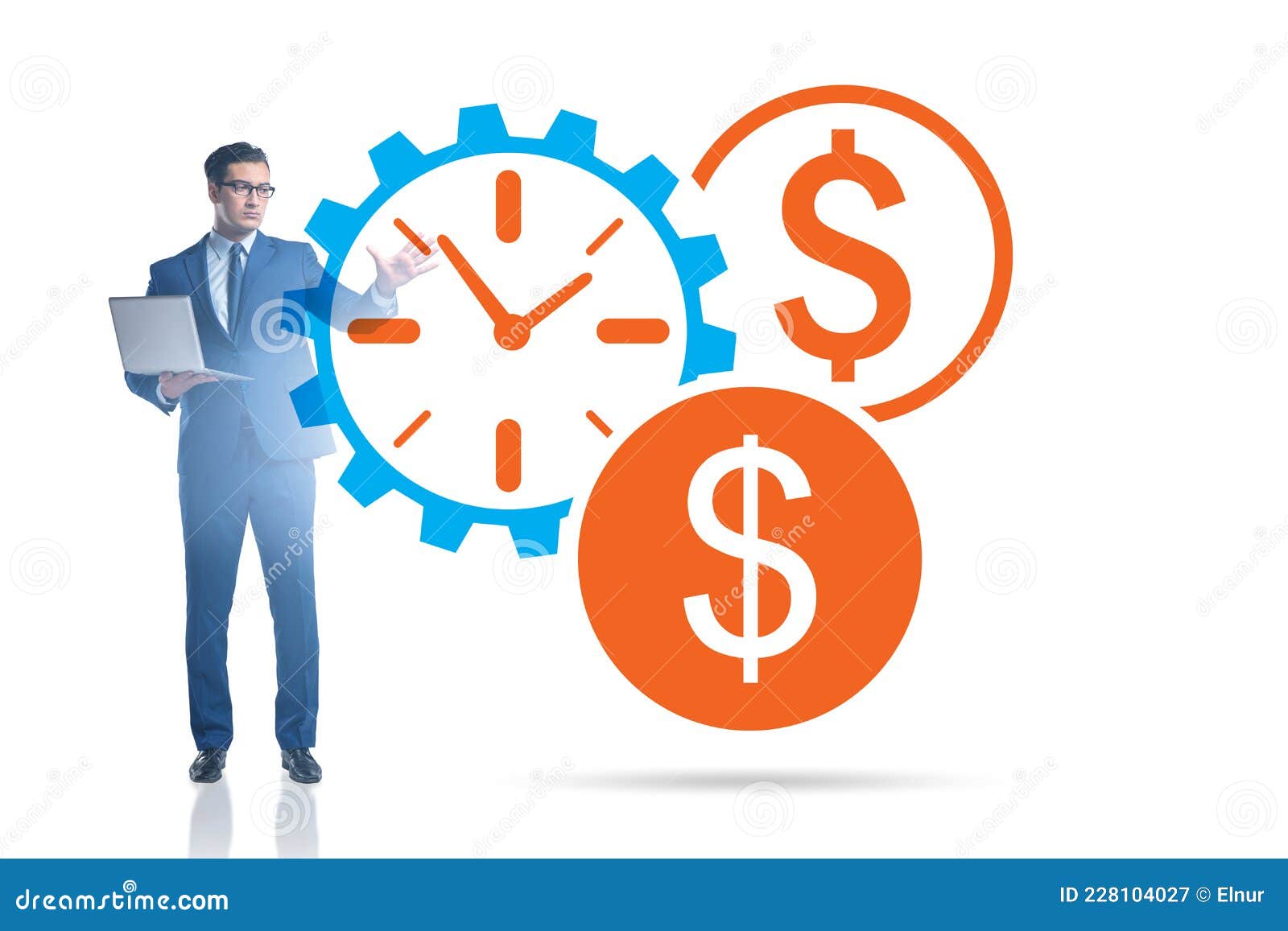 Time is Money Concept with Businessman Stock Illustration ...
