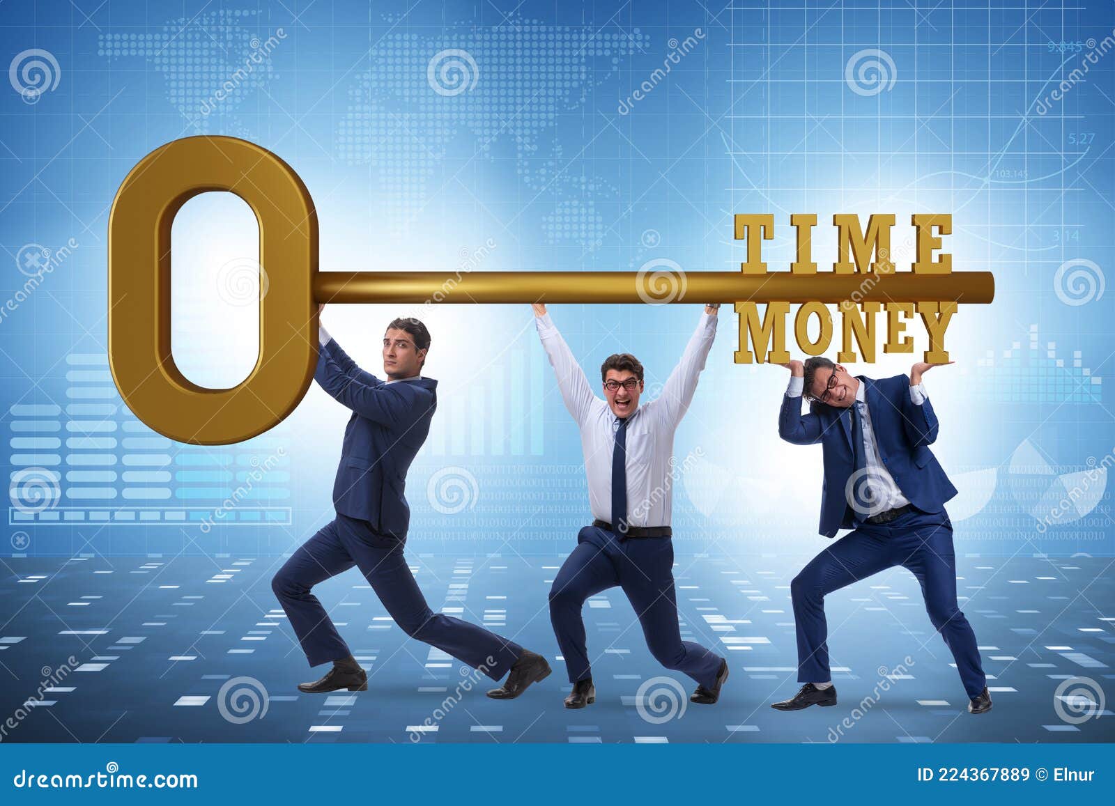 Time is Money Concept with Businessman and Key Stock Image - Image of ...