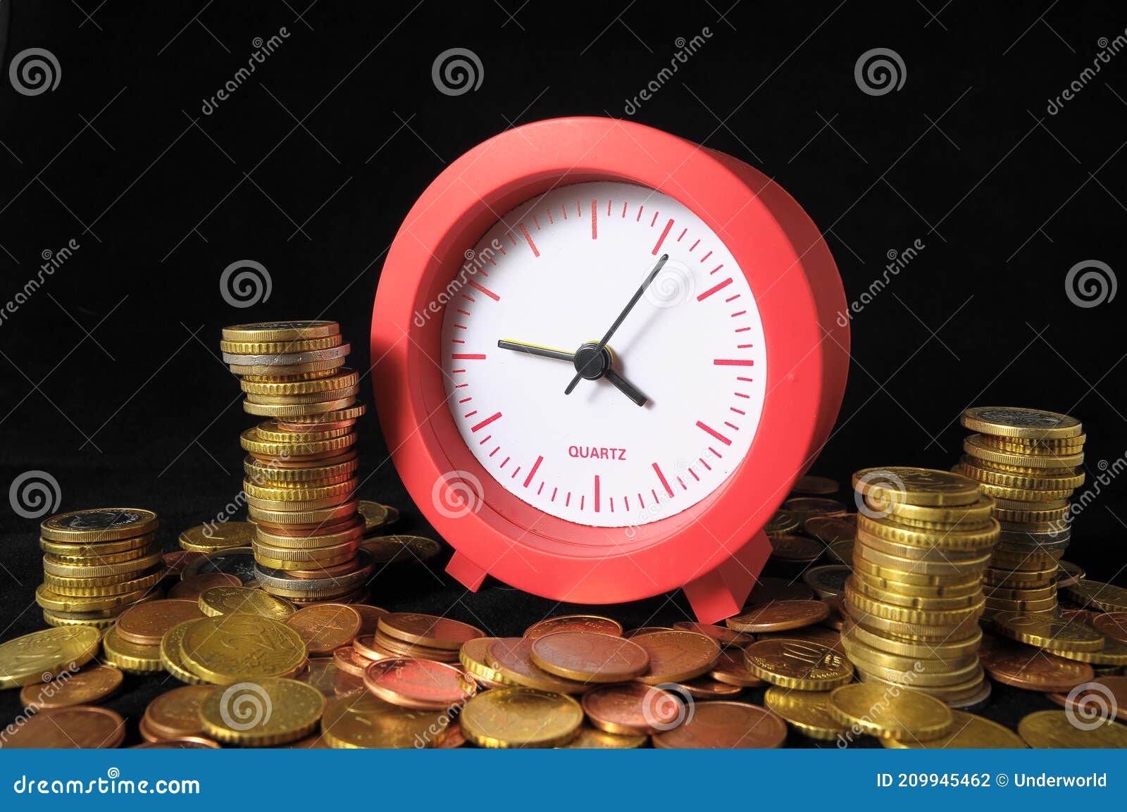 Time is Money Concept, Clock and Money Stock Photo - Image of market ...