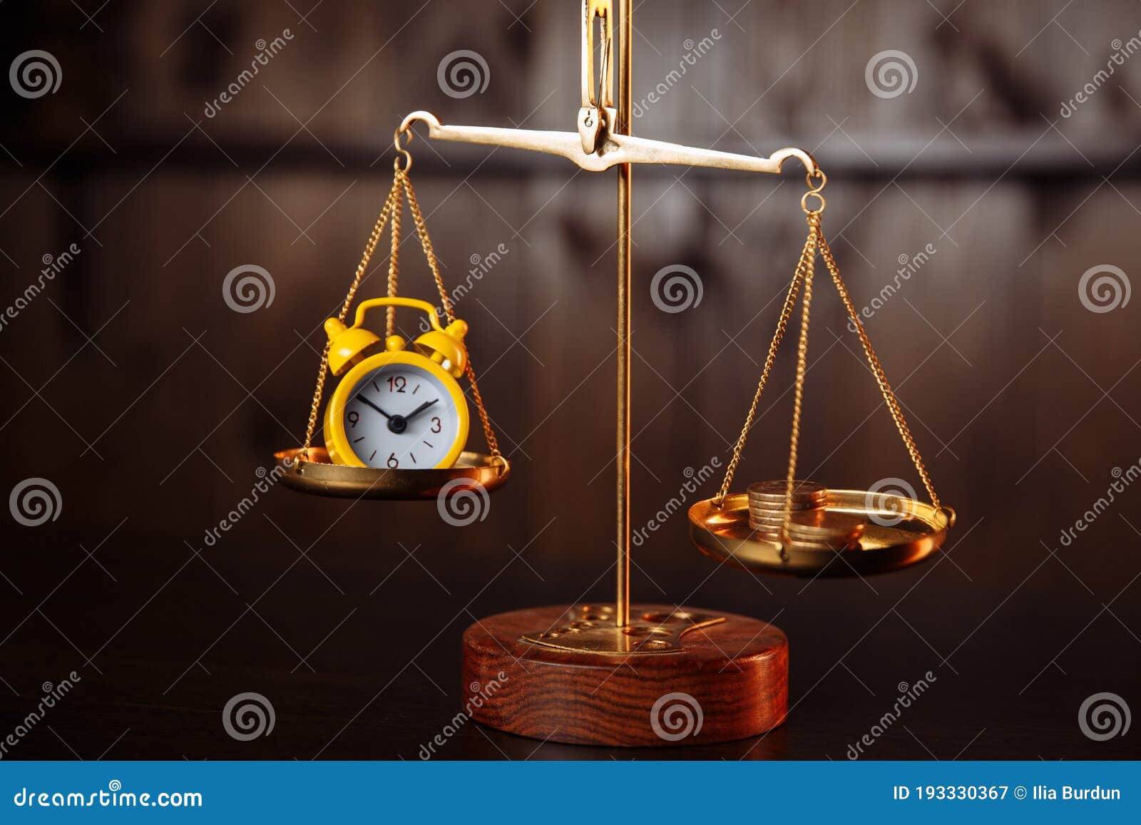 Time is Money Concept. Clock and Money on Different Scales Stock Image ...