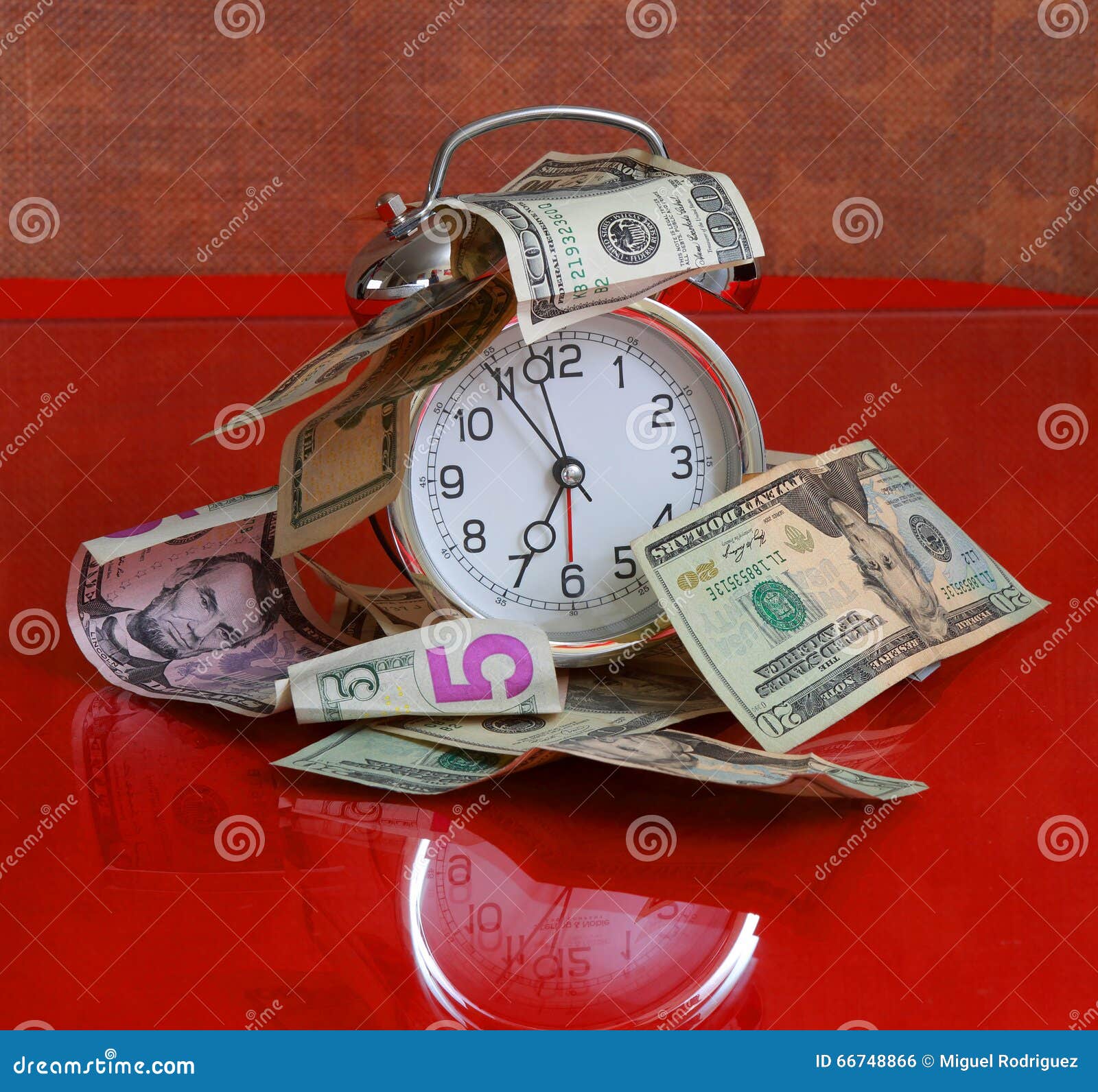 Time is Money Concept - Clock and Dollars Stock Photo - Image of ...