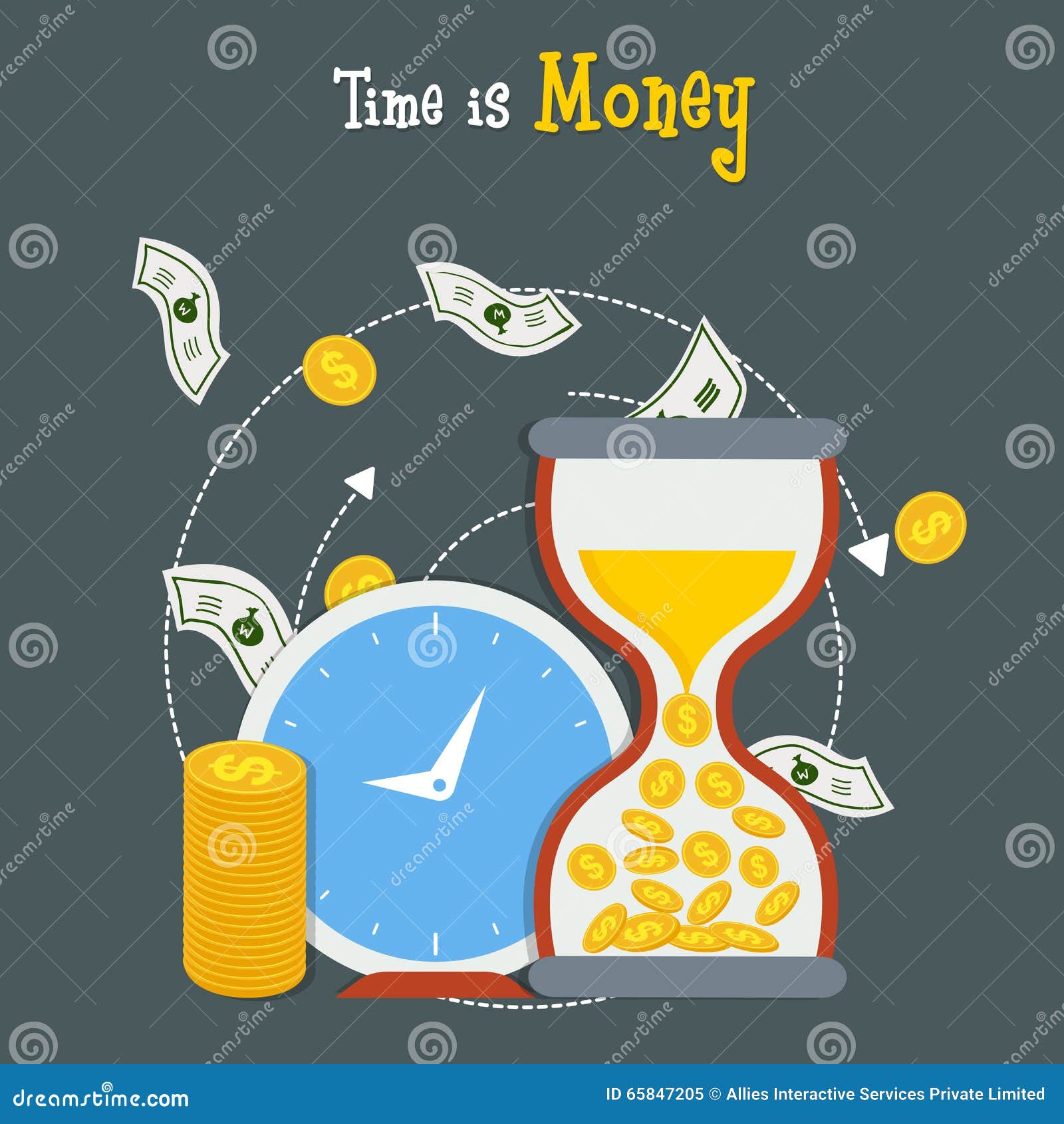 Time is Money concept. stock illustration. Illustration of feature ...
