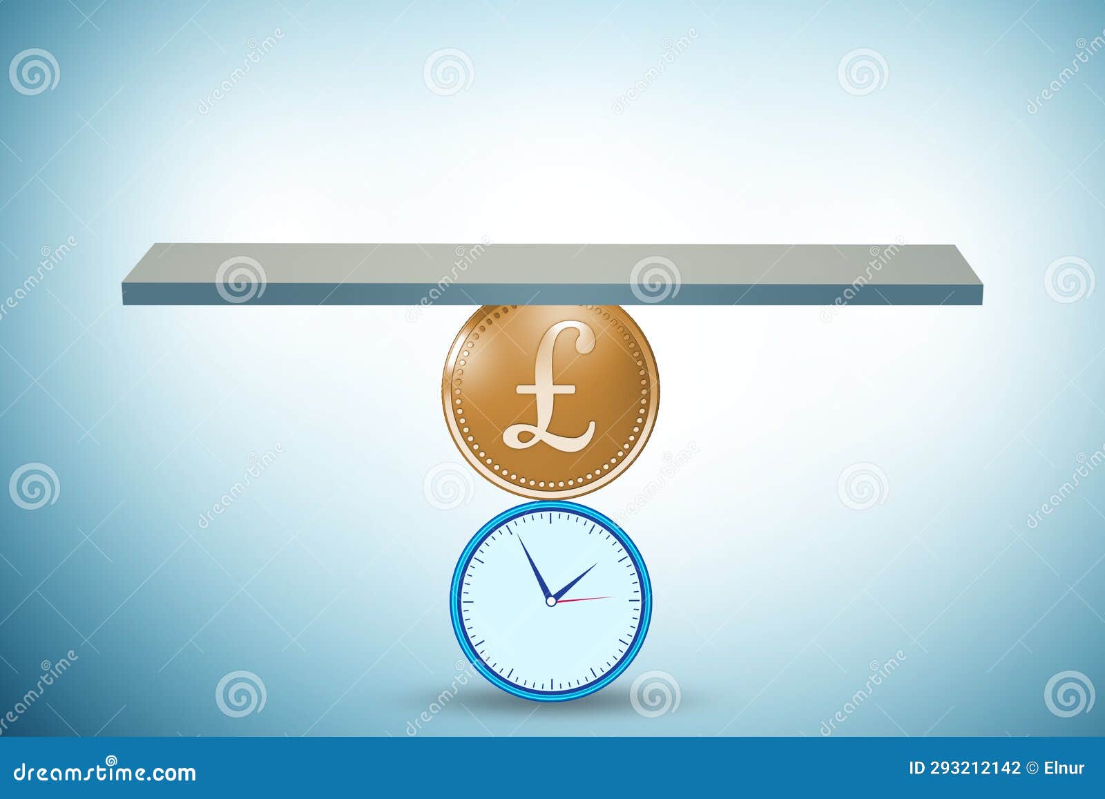 Time is Money Concept with Clock and Pound Stock Illustration ...