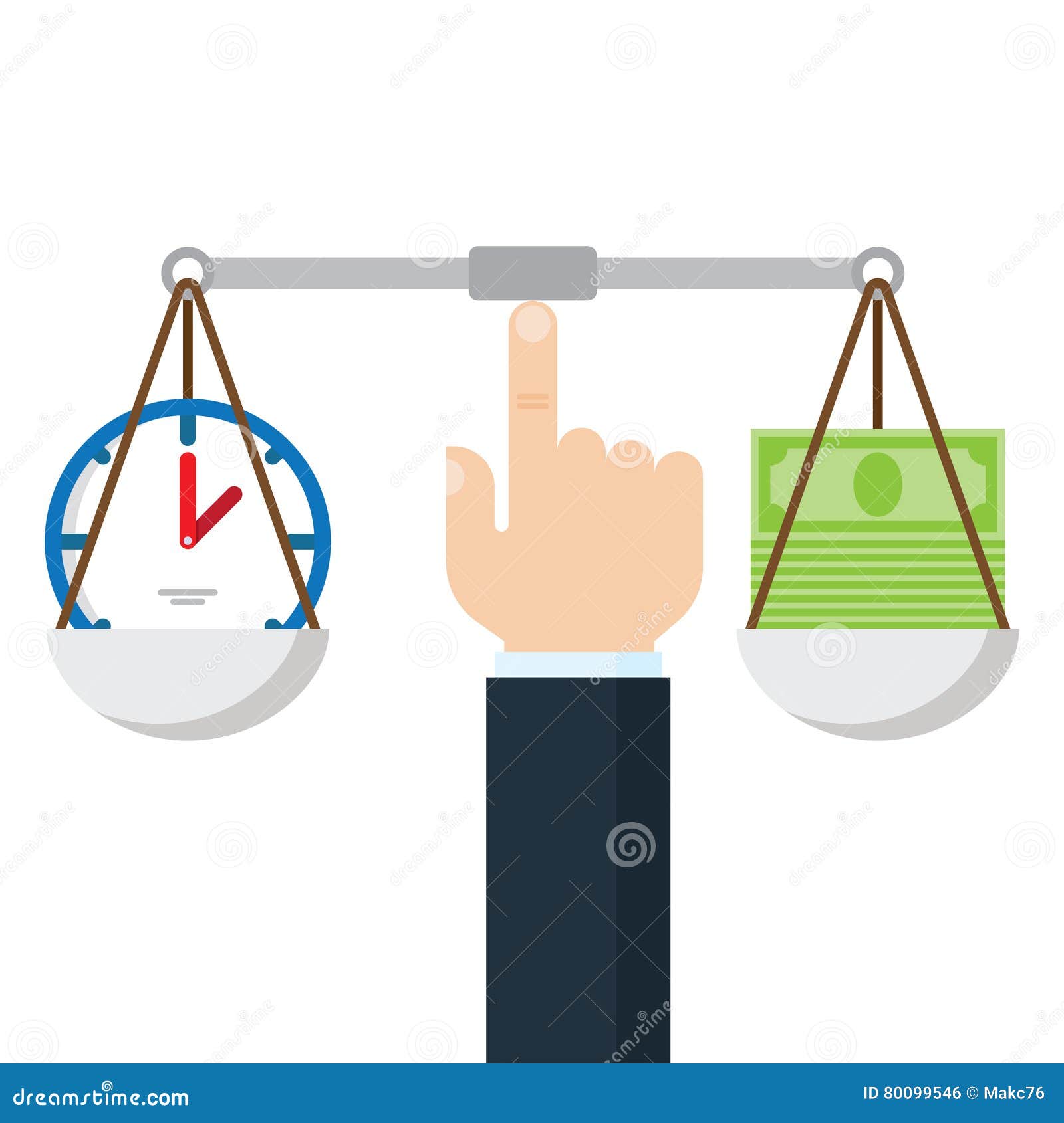 Time is money concept. stock vector. Illustration of symbol - 80099546