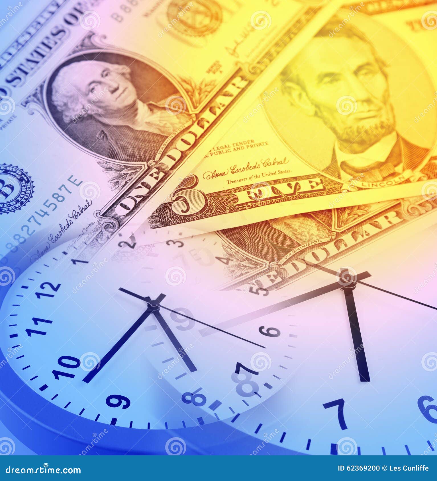 Banknotes And Clocks Stock Photography | CartoonDealer.com #2532680