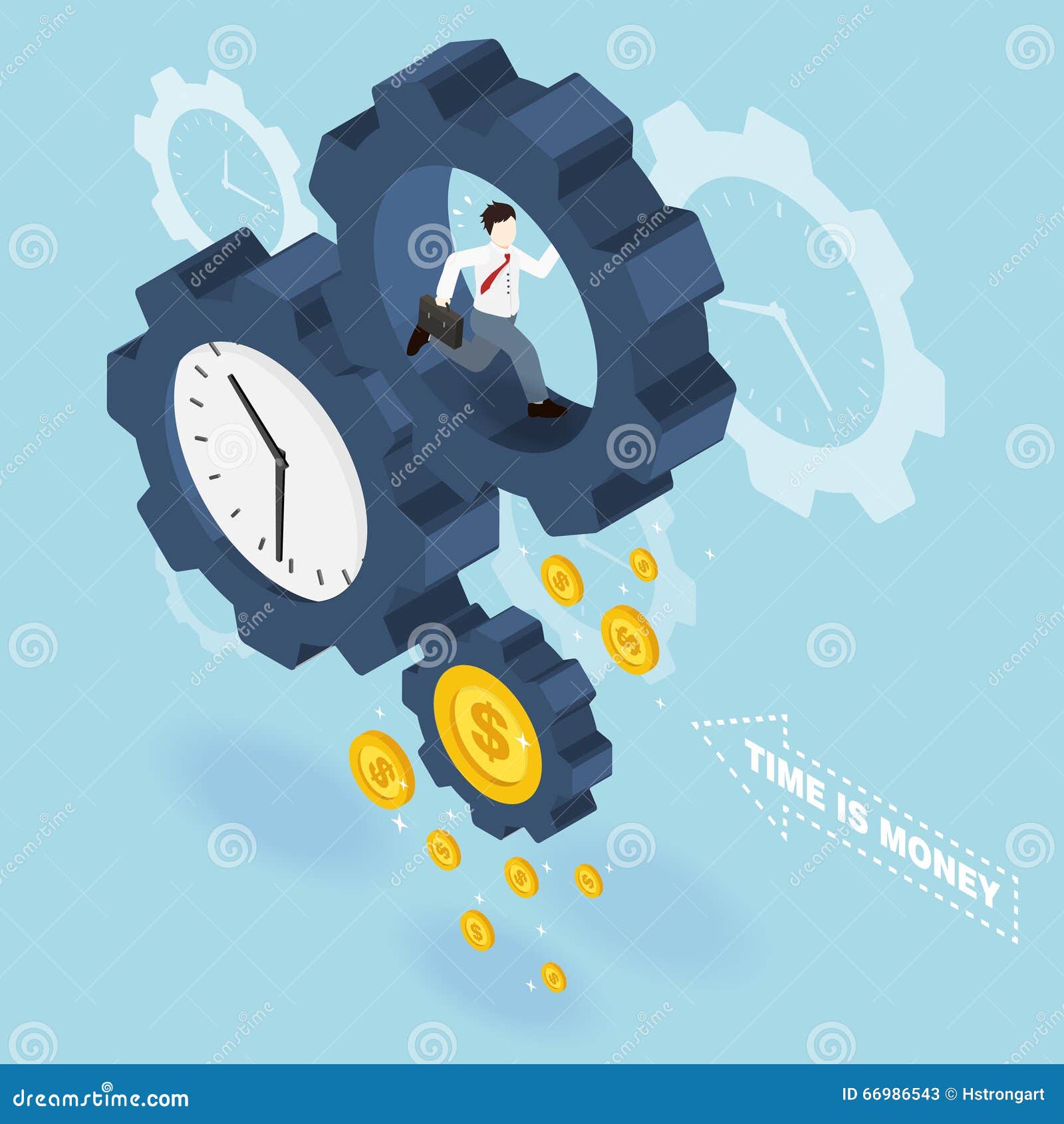 Time is money concept stock vector. Illustration of plan - 66986543