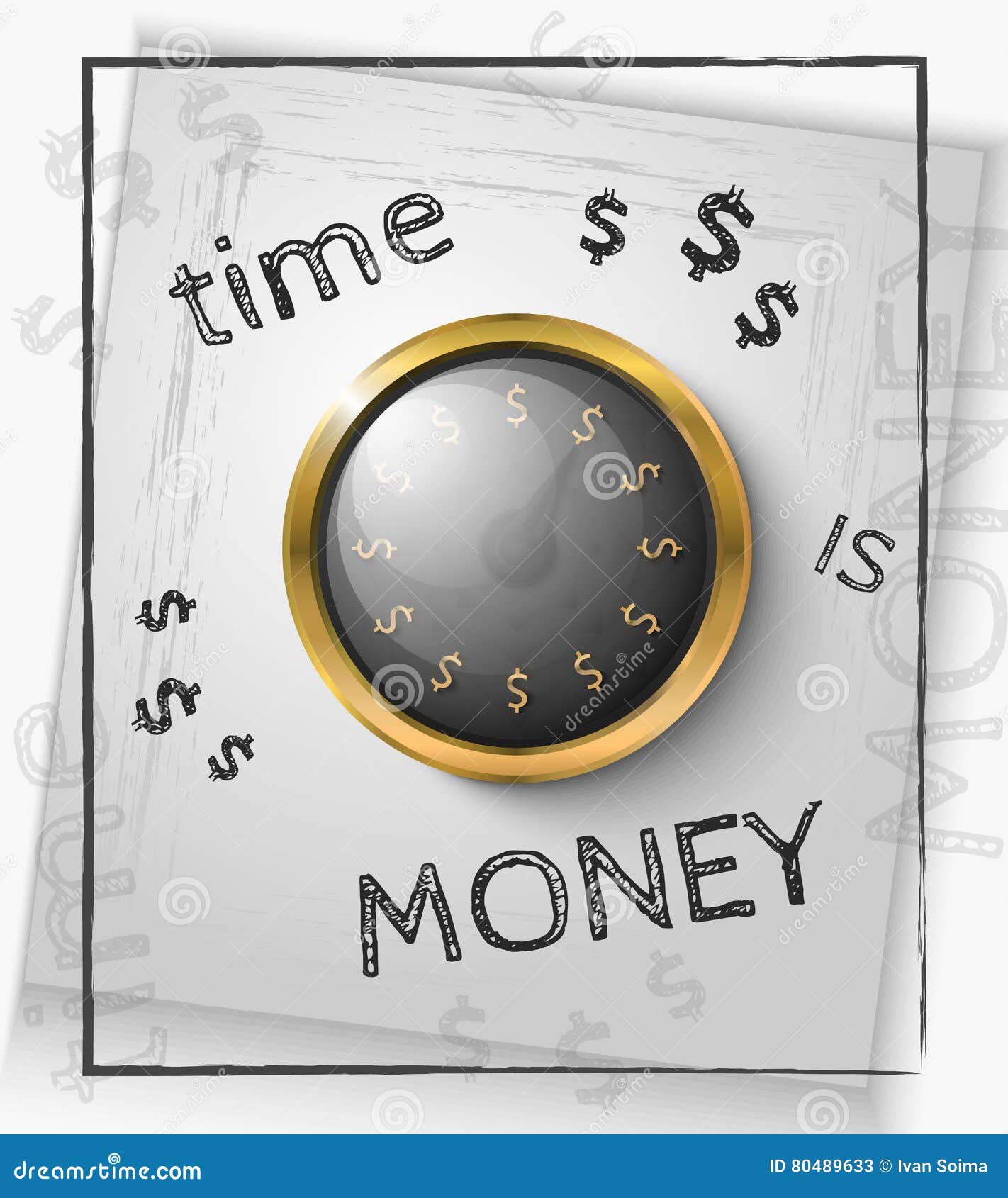 Time is Money Concept with a Gold Watch Stock Vector - Illustration of ...