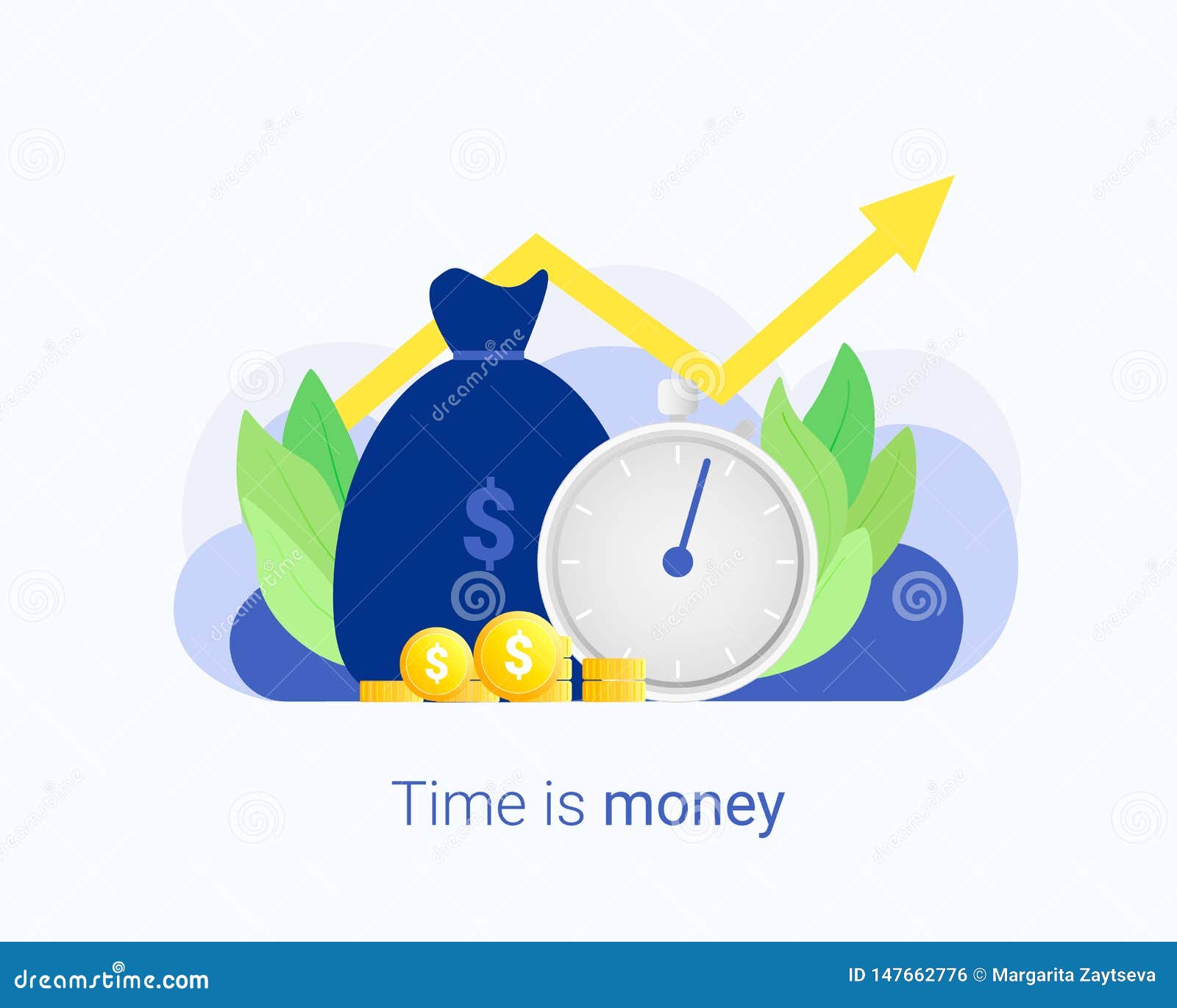 Time is money concept. stock vector. Illustration of banking - 147662776