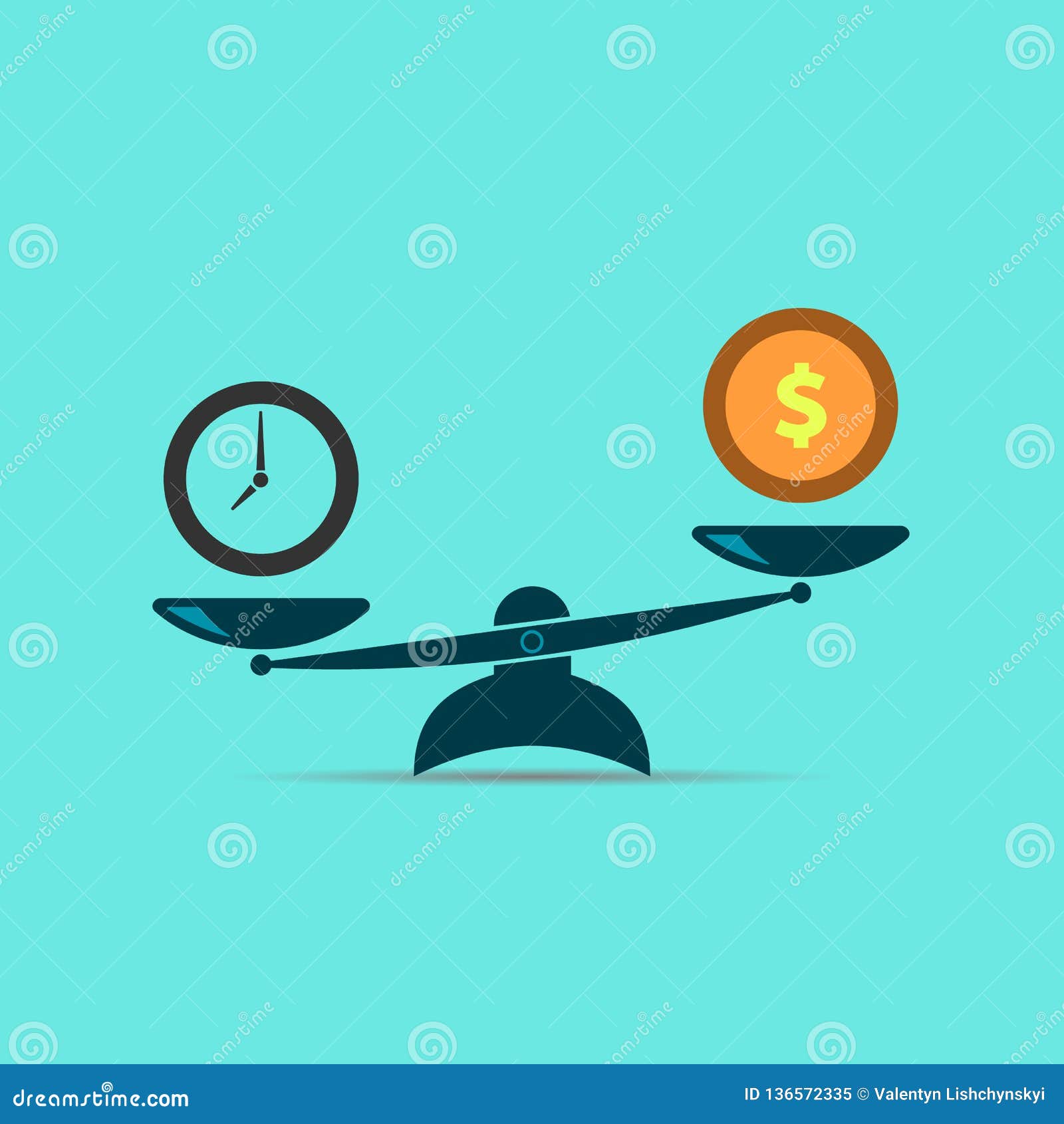 Time and Money Concept. Scales Icon. Vector Illustration EPS10 Stock ...