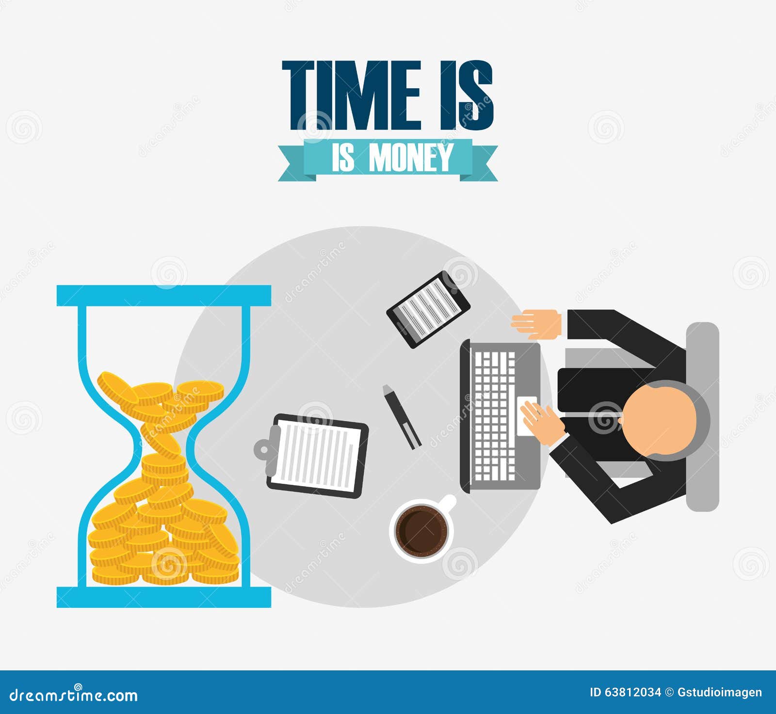 Time is money design stock illustration. Illustration of money - 63812034