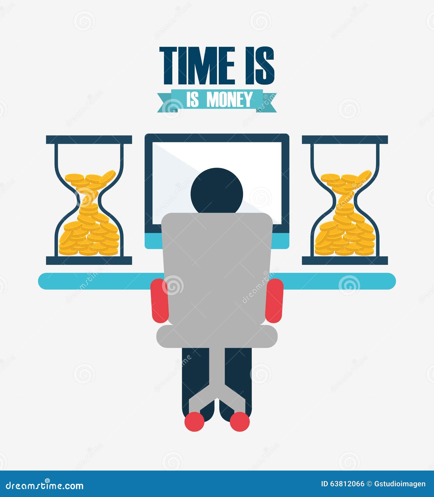 Time is money design stock illustration. Illustration of flat - 63812066