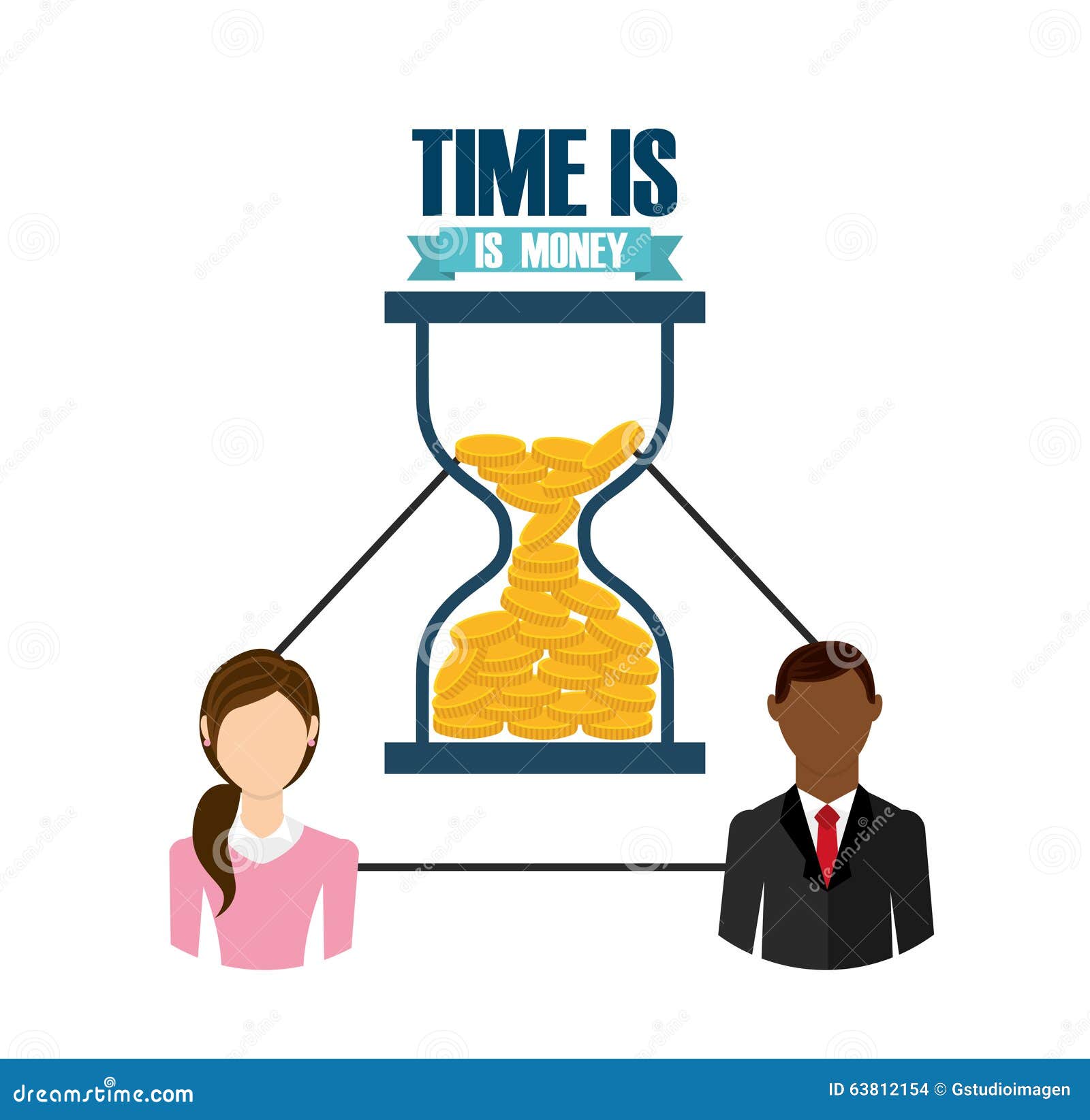 Time is money design stock illustration. Illustration of character ...