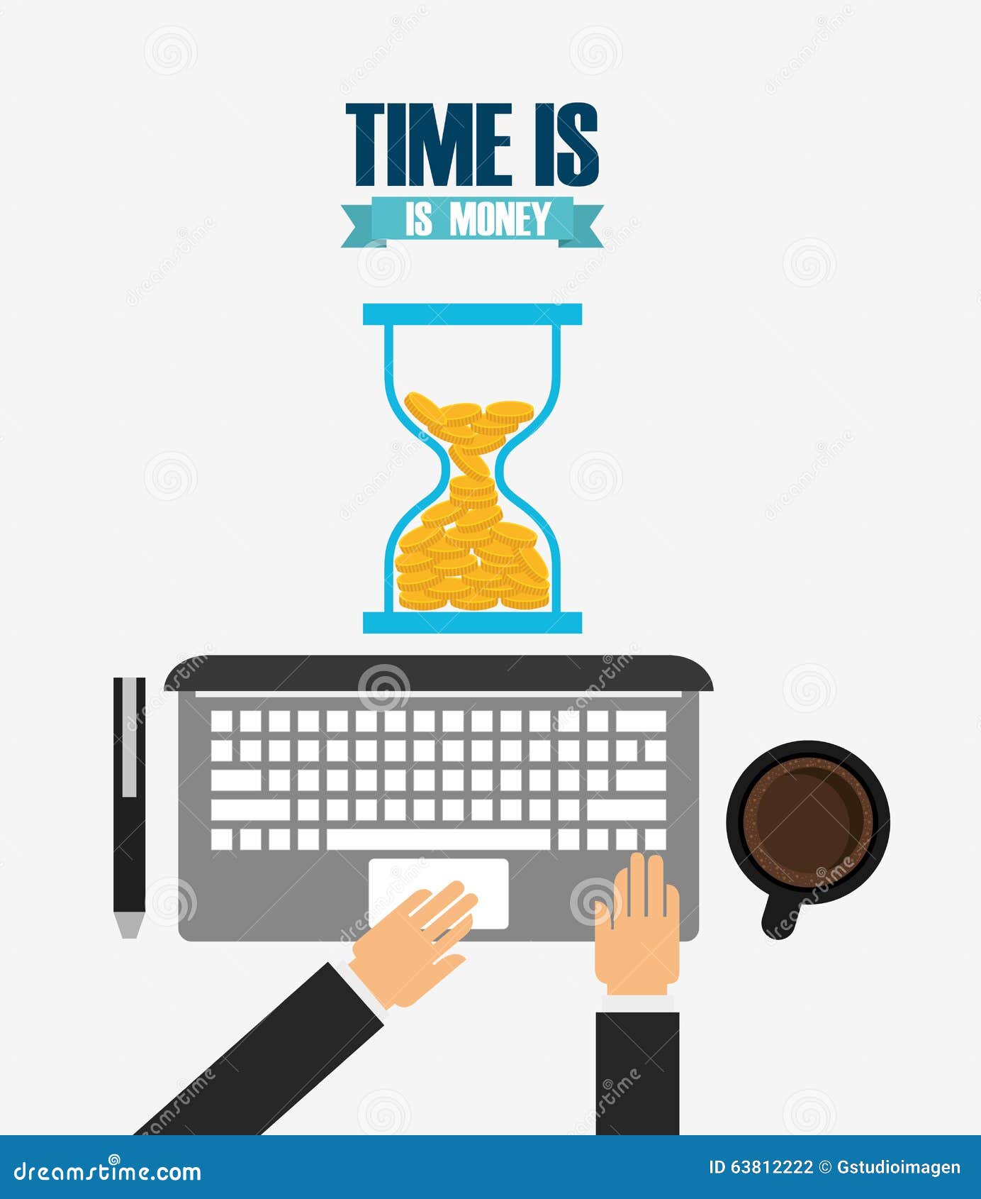 Time is money design stock illustration. Illustration of business ...