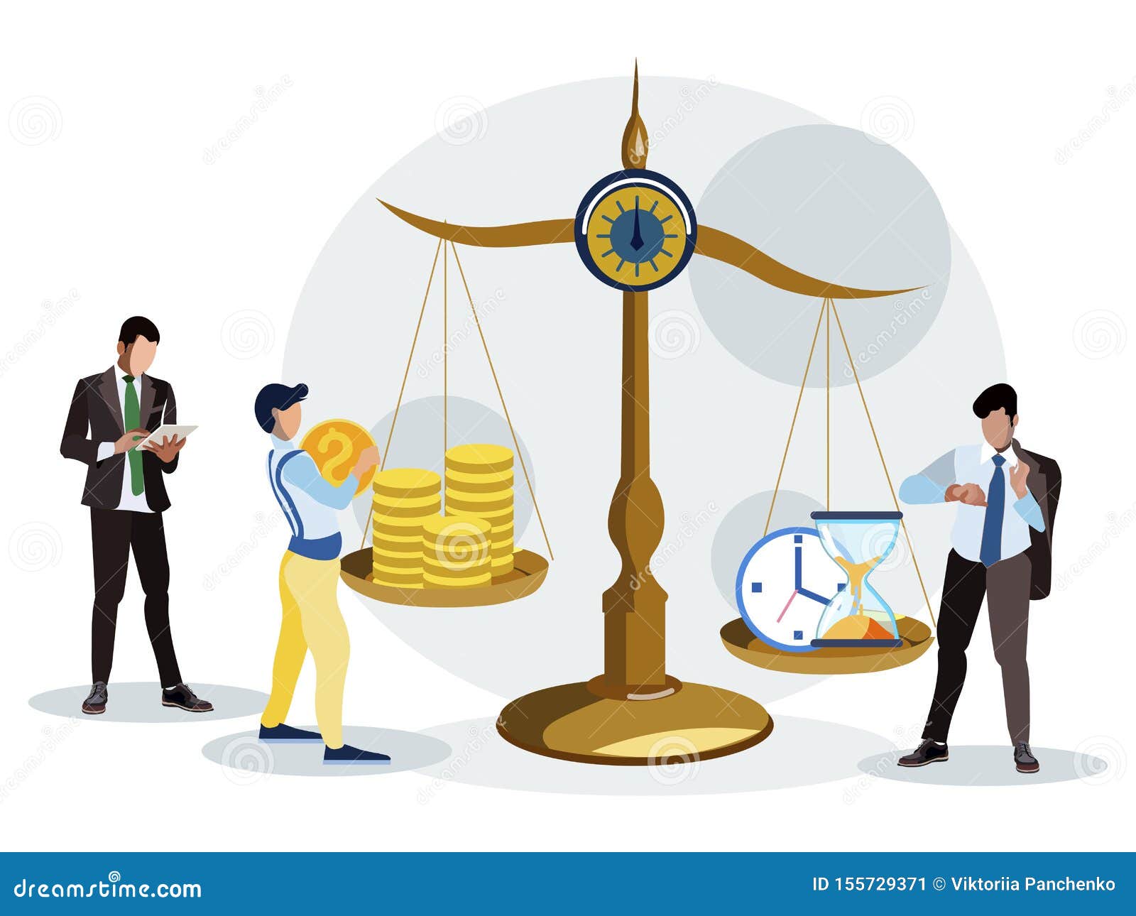 Time Is Money. Estimation Of The Working Hours. In Minimalist Style ...