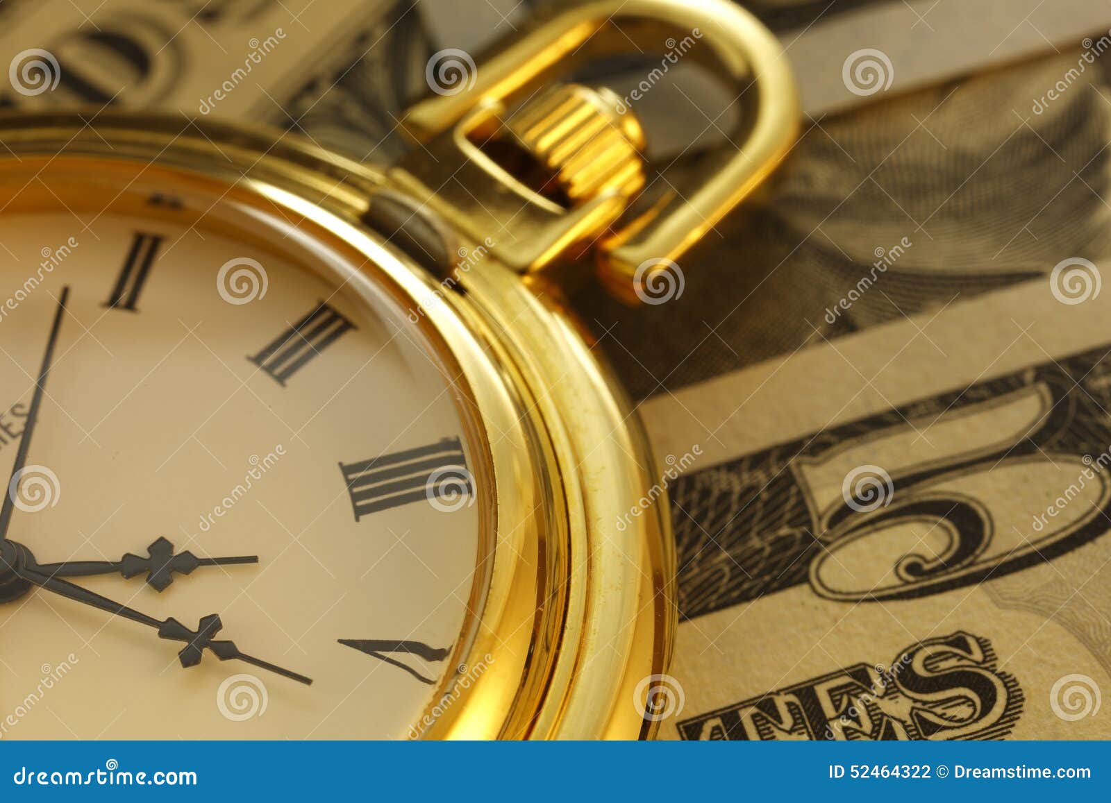 Time and Money. Gold Tone. Close Up - Stock Image Stock Photo - Image ...
