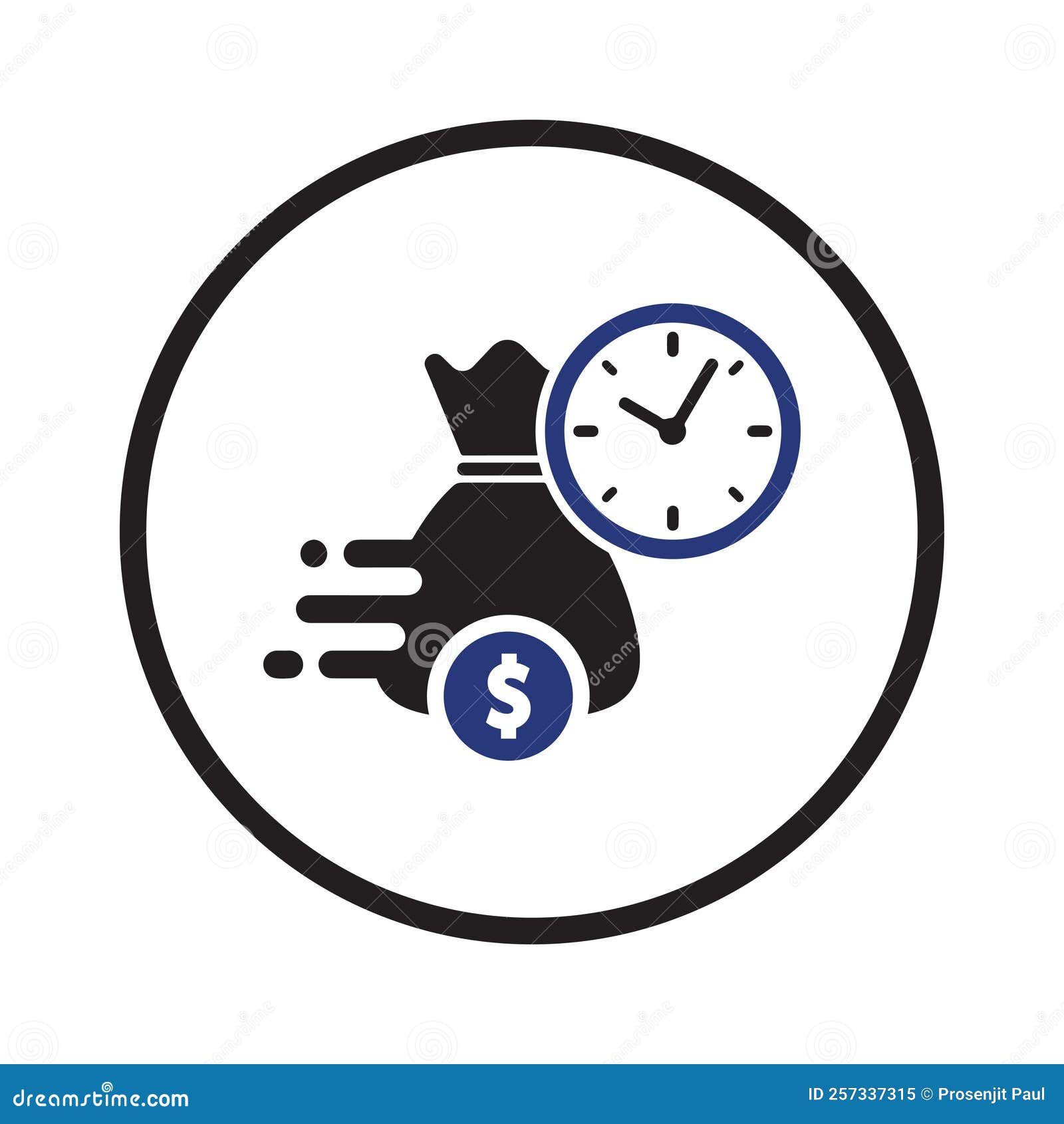Time on money icon stock vector. Illustration of investment - 257337315