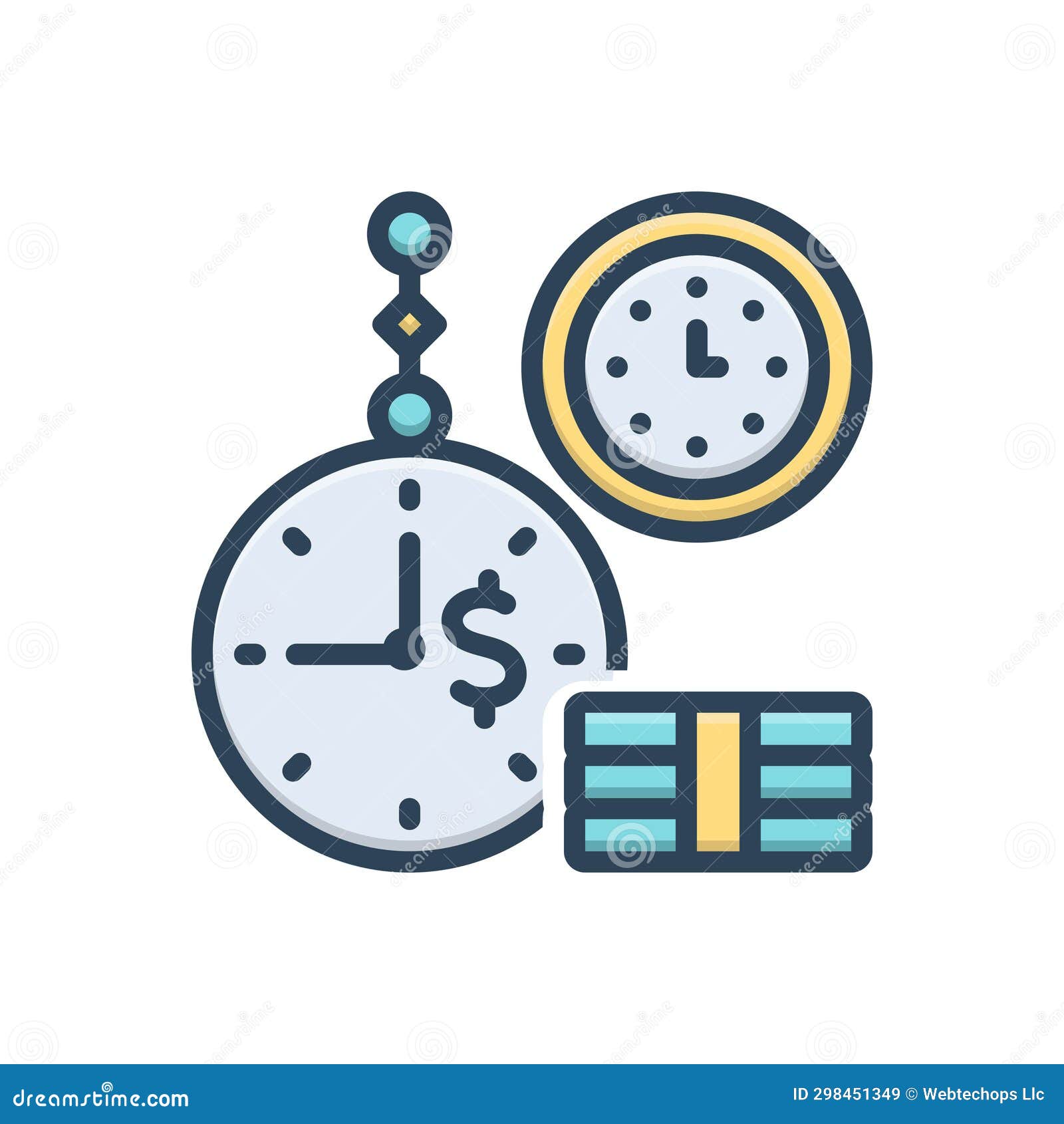 Color Illustration Icon for Time Money, Clock and Income Stock ...