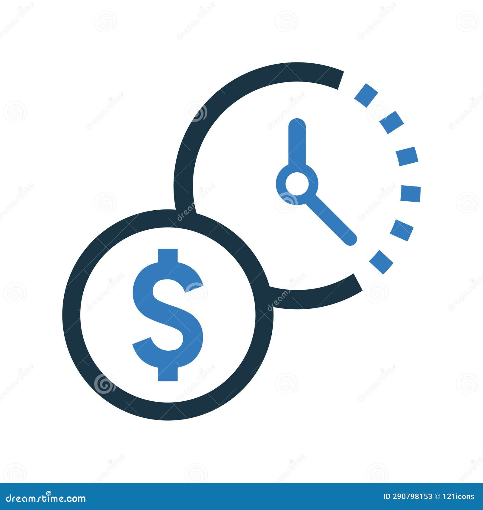 Time is Money icon stock illustration. Illustration of timer - 290798153