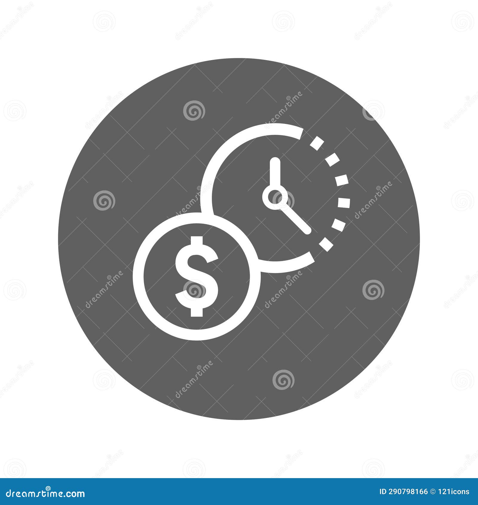 Time is Money icon stock illustration. Illustration of design - 290798166