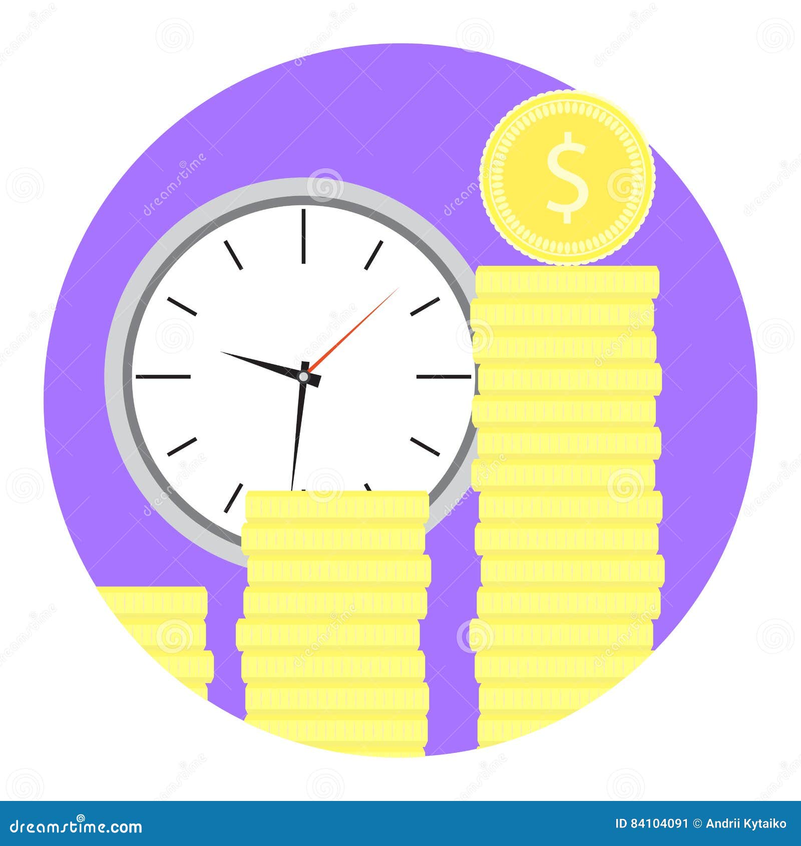 Time money icon stock vector. Illustration of bank, currency - 84104091