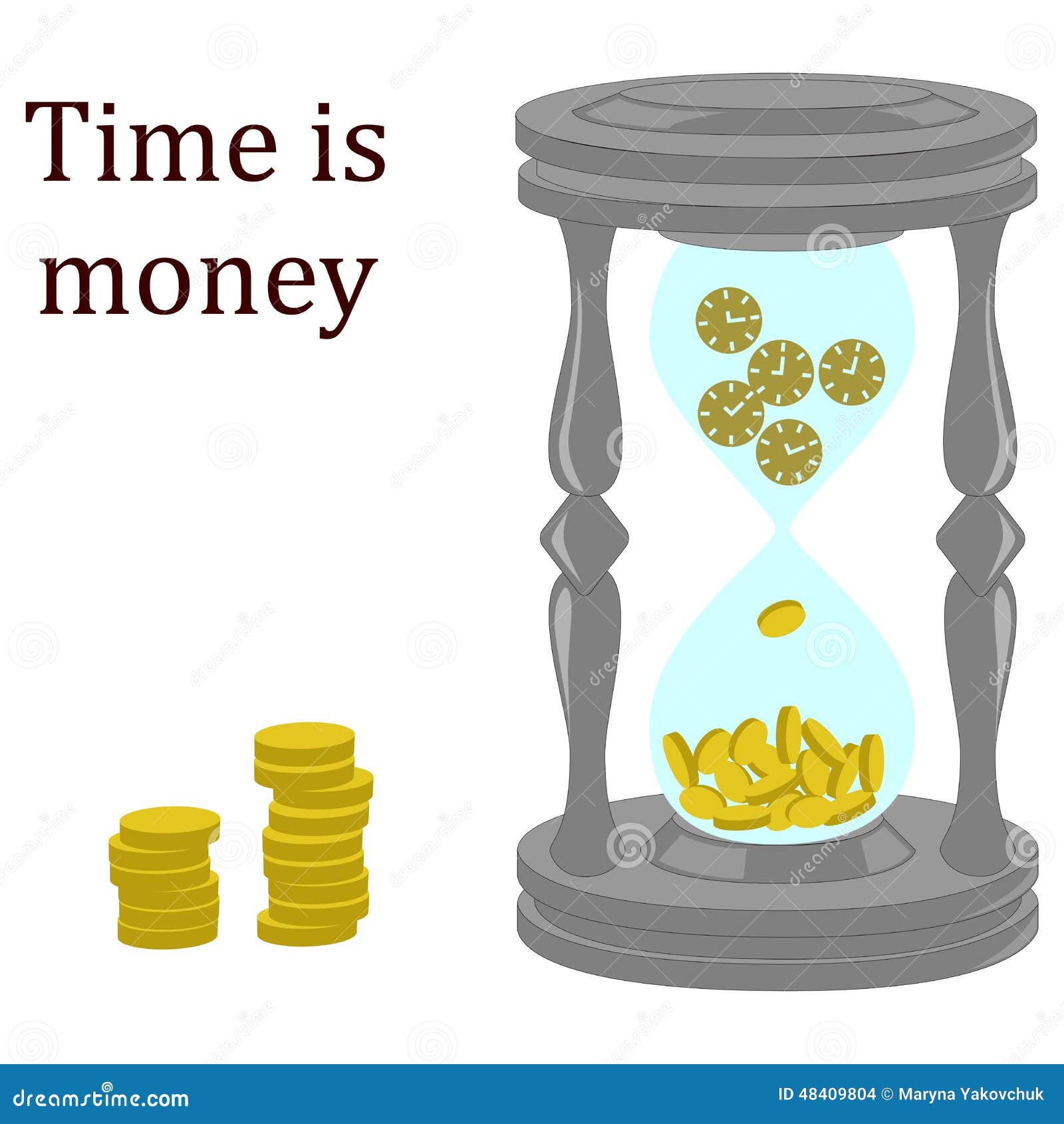 Time is money stock vector. Illustration of increase - 48409804