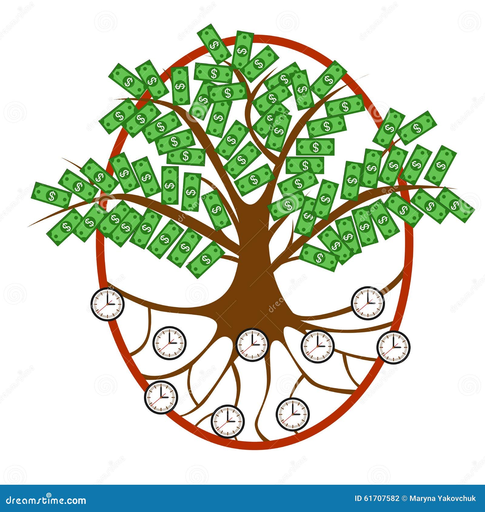 Time is money stock vector. Illustration of time, business - 61707582