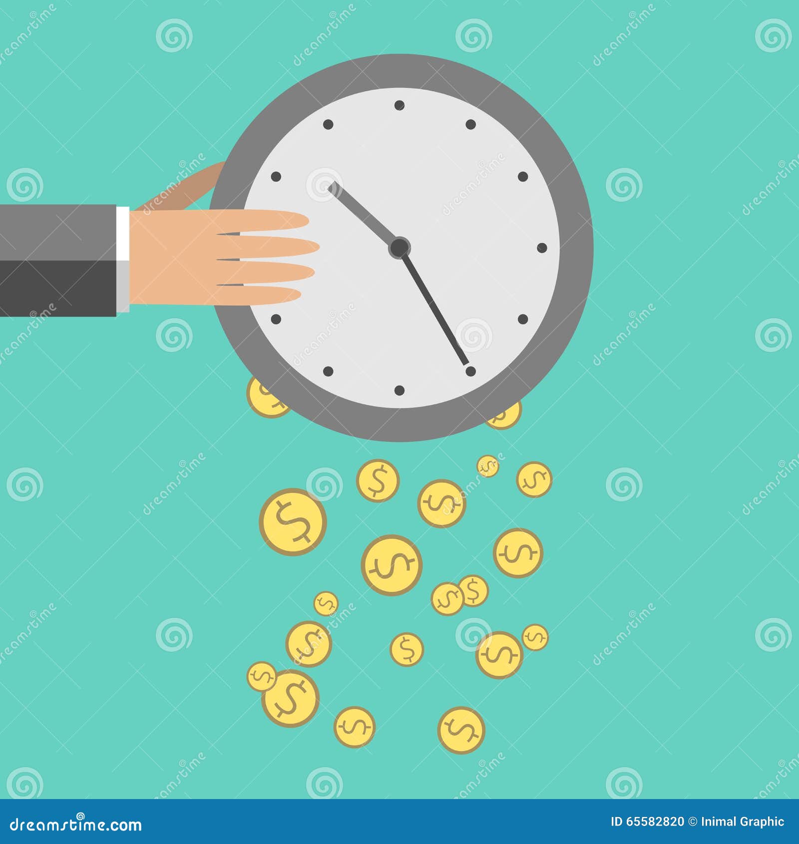 Time is money illustration stock vector. Illustration of economic ...
