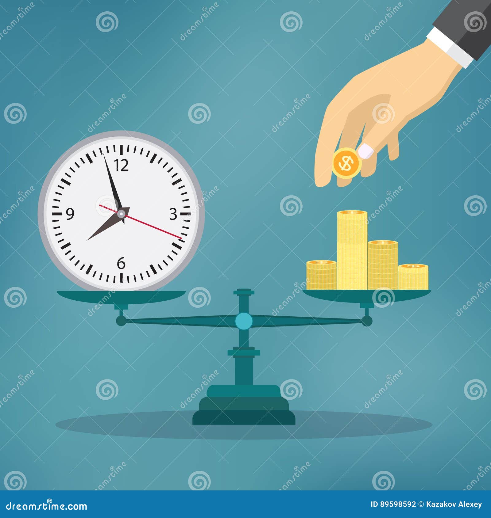 Time is money. stock vector. Illustration of financial - 89598592