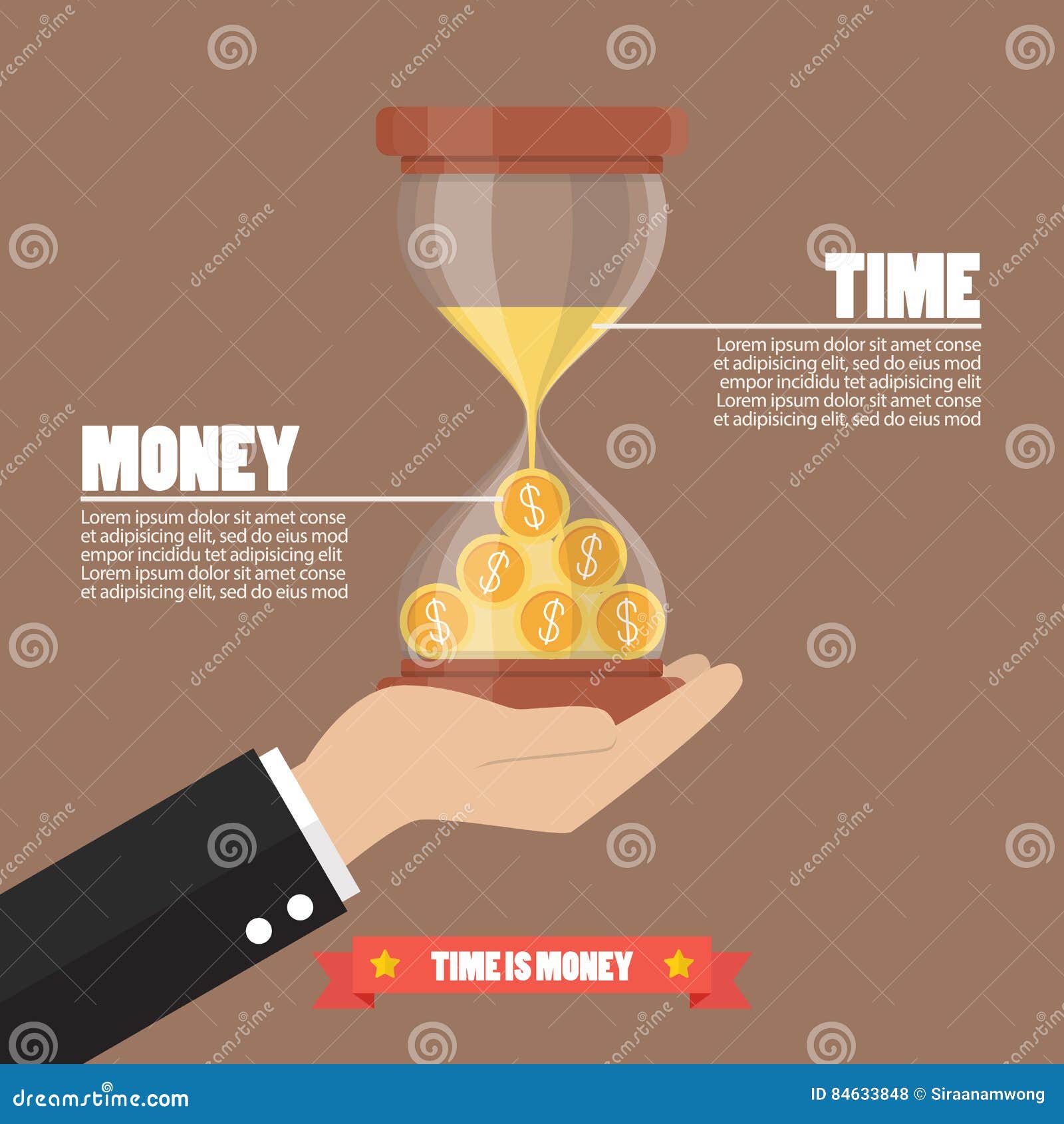 Time is money infographic stock vector. Illustration of coin - 84633848