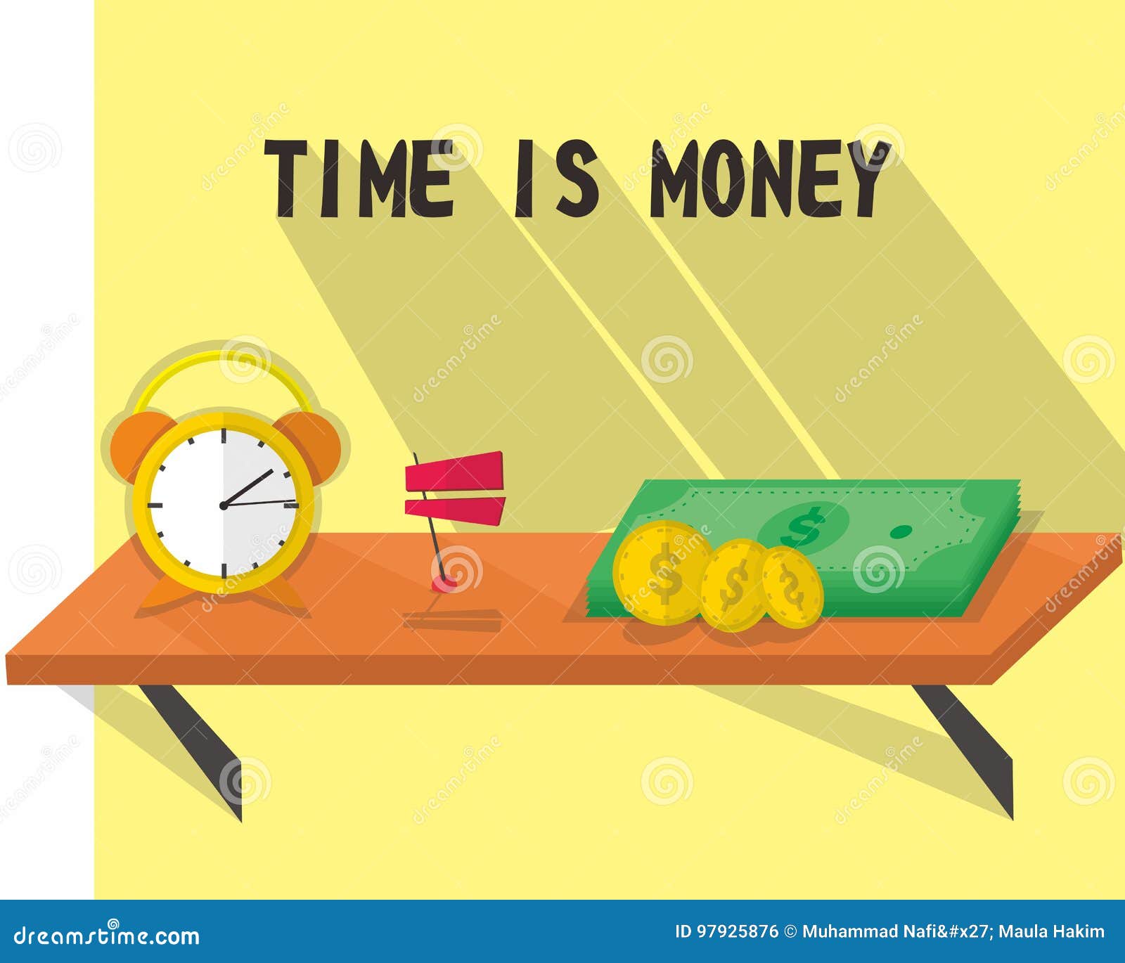 Time is Money stock illustration. Illustration of repeated - 97925876
